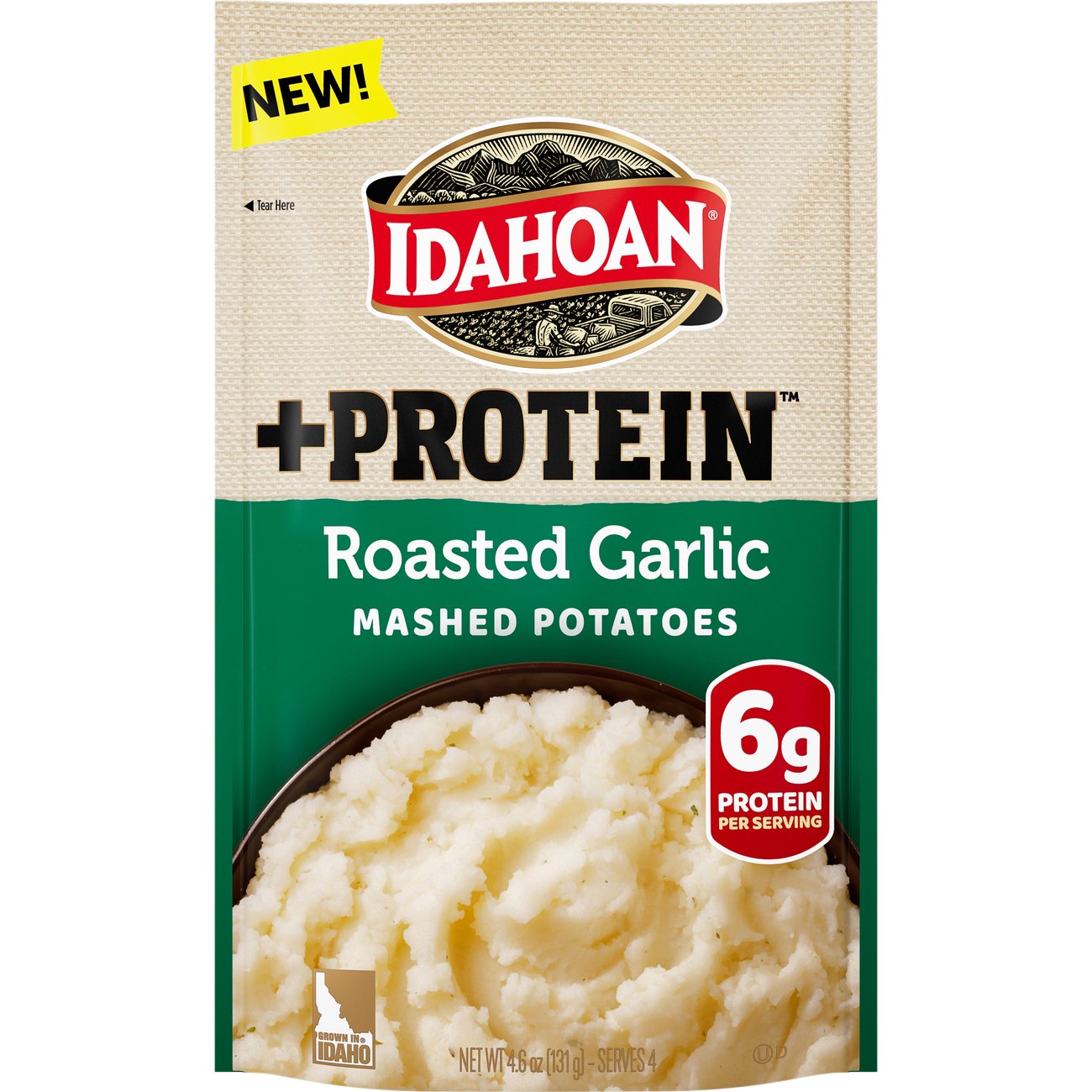 Idahoan +Protein Roasted Garlic Mashed Potatoes - Shop Pantry meals at ...