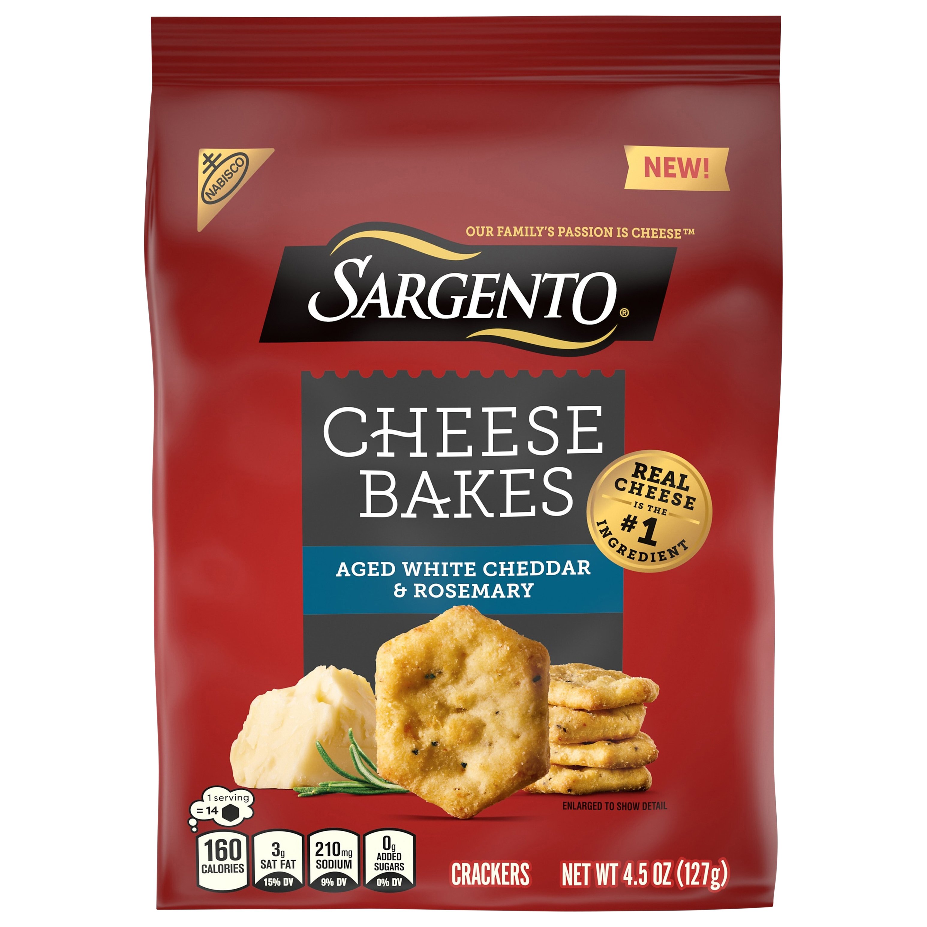 Sargento Cheese Bakes - Aged White Cheddar & Rosemary - Shop Crackers ...
