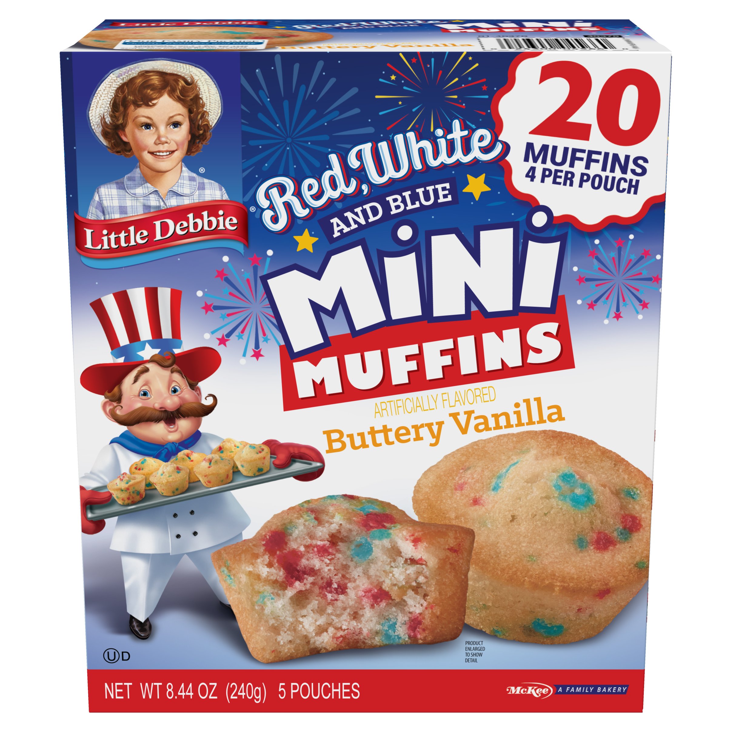 Little Debbie Red, White & Blue Mini Muffins Snack Packs - Shop Snack ...