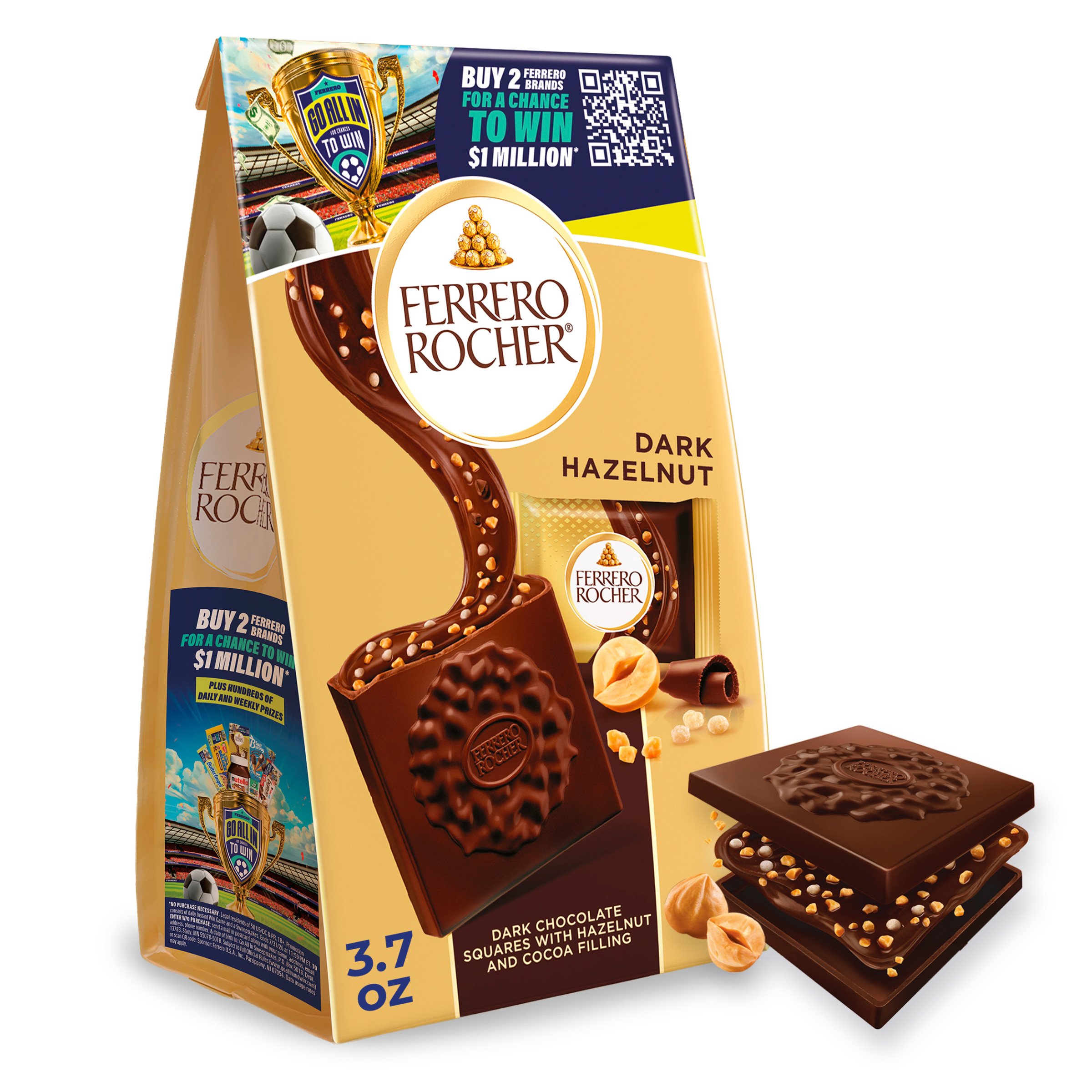 Ferrero Rocher Dark Chocolate Hazelnut Squares, 10 pc - Shop Candy at H-E-B