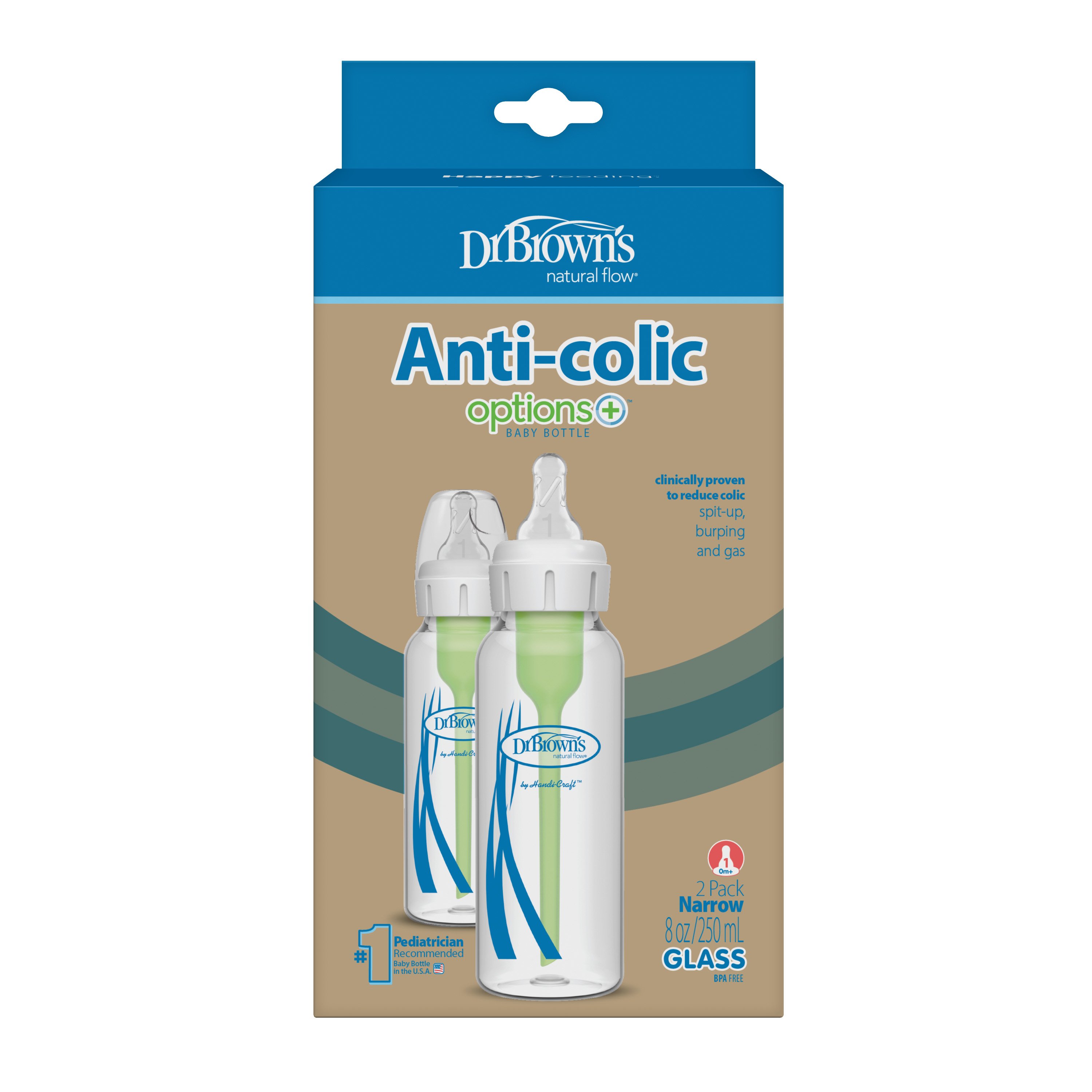 Dr Browns Anti-Colic Glass 8 oz Baby Bottles - Shop Bottles at H-E-B