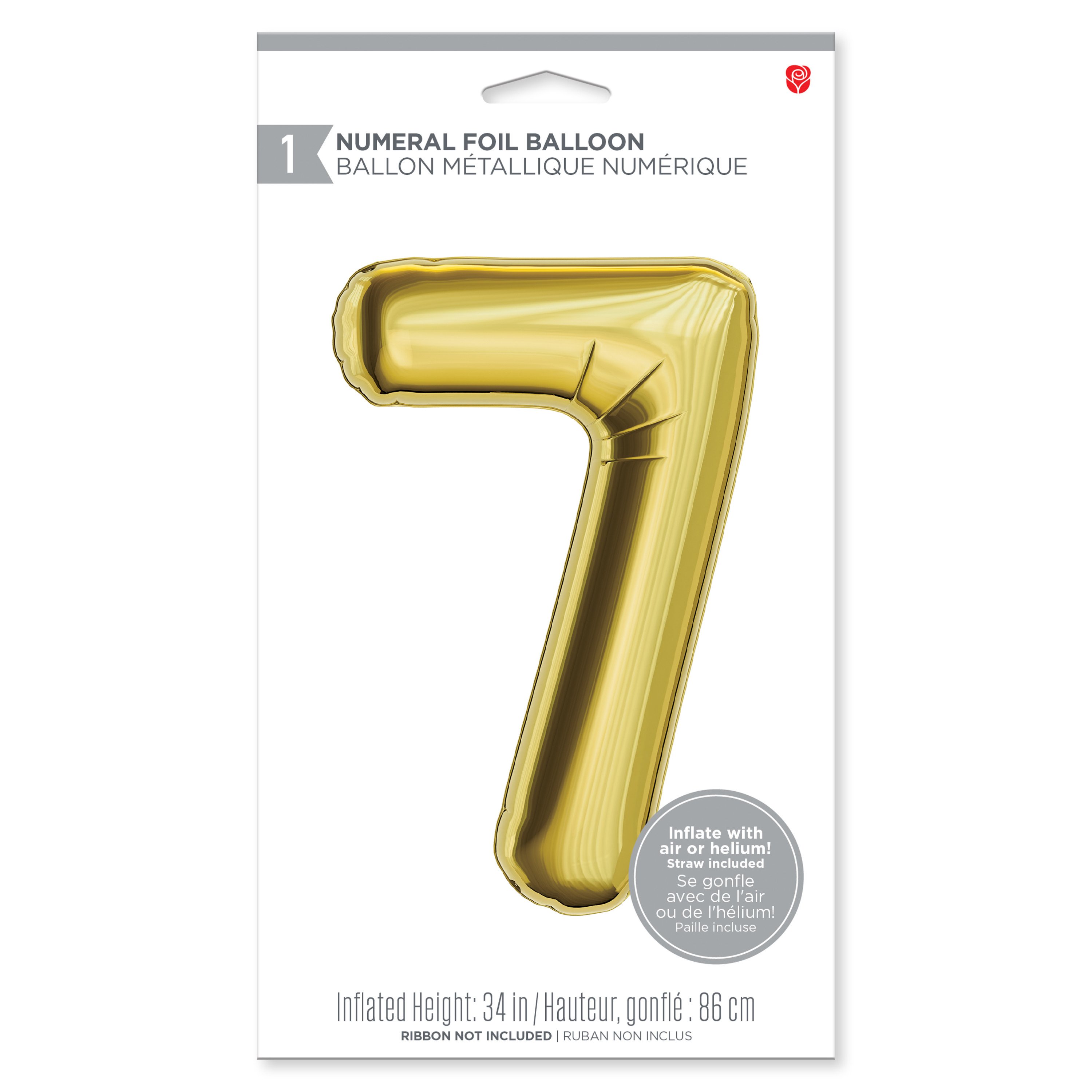 American Greetings Number 7 Large Gold Foil Uninflated Balloon - Shop ...