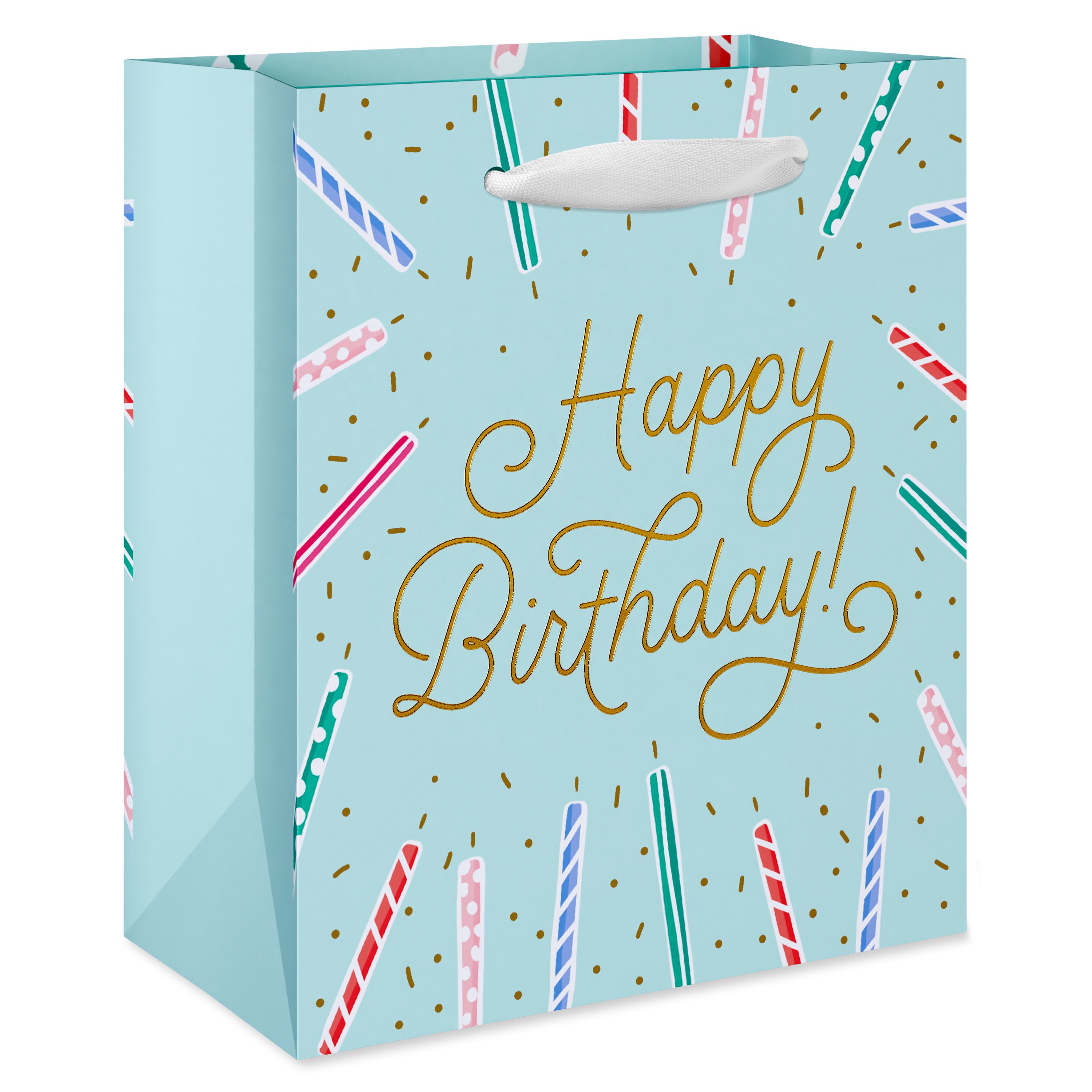 American Greetings Happy Birthday Candles On Teal Small Birthday Gift ...