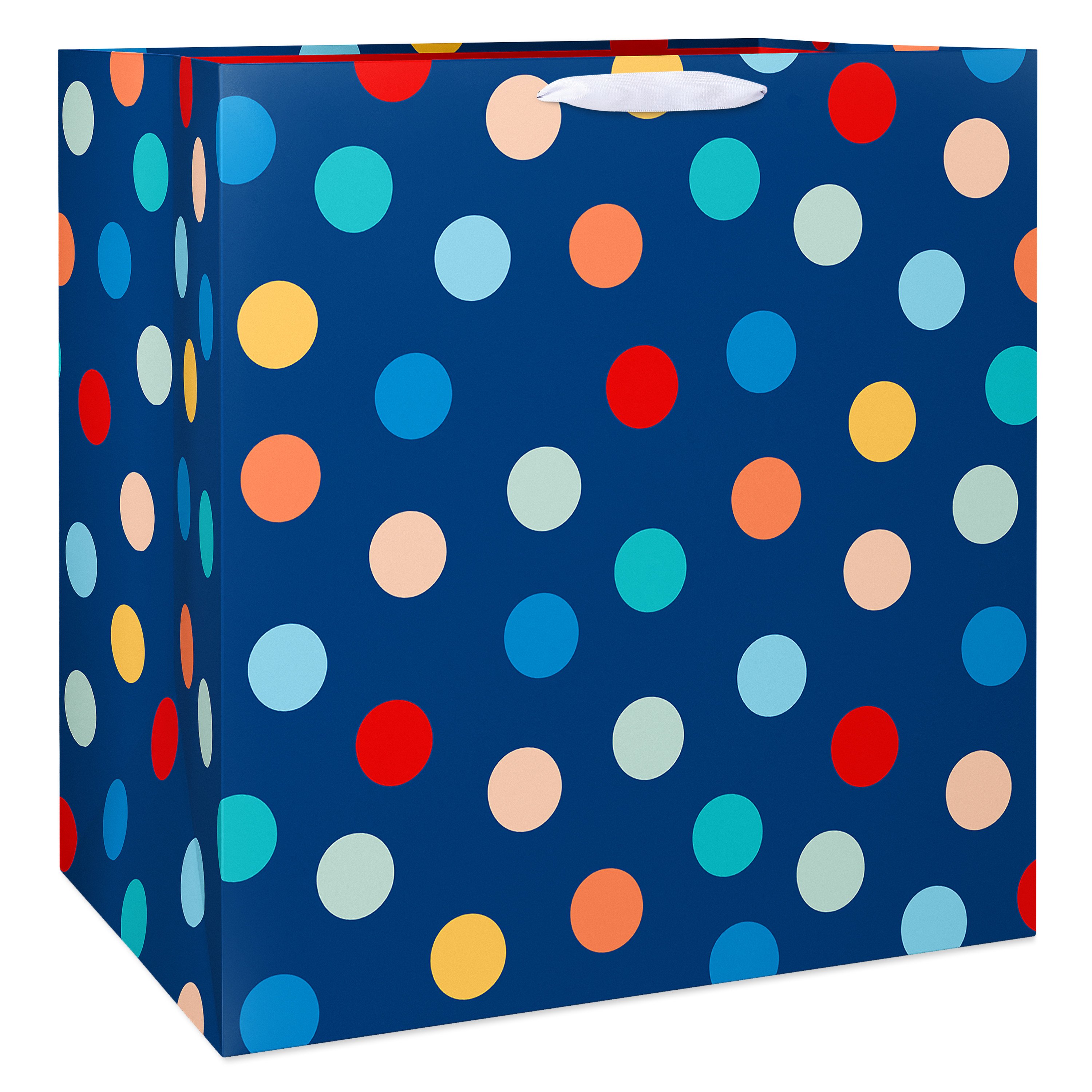 American Greetings Multi-Color Dots Navy Colossal Square Gift Bag ...