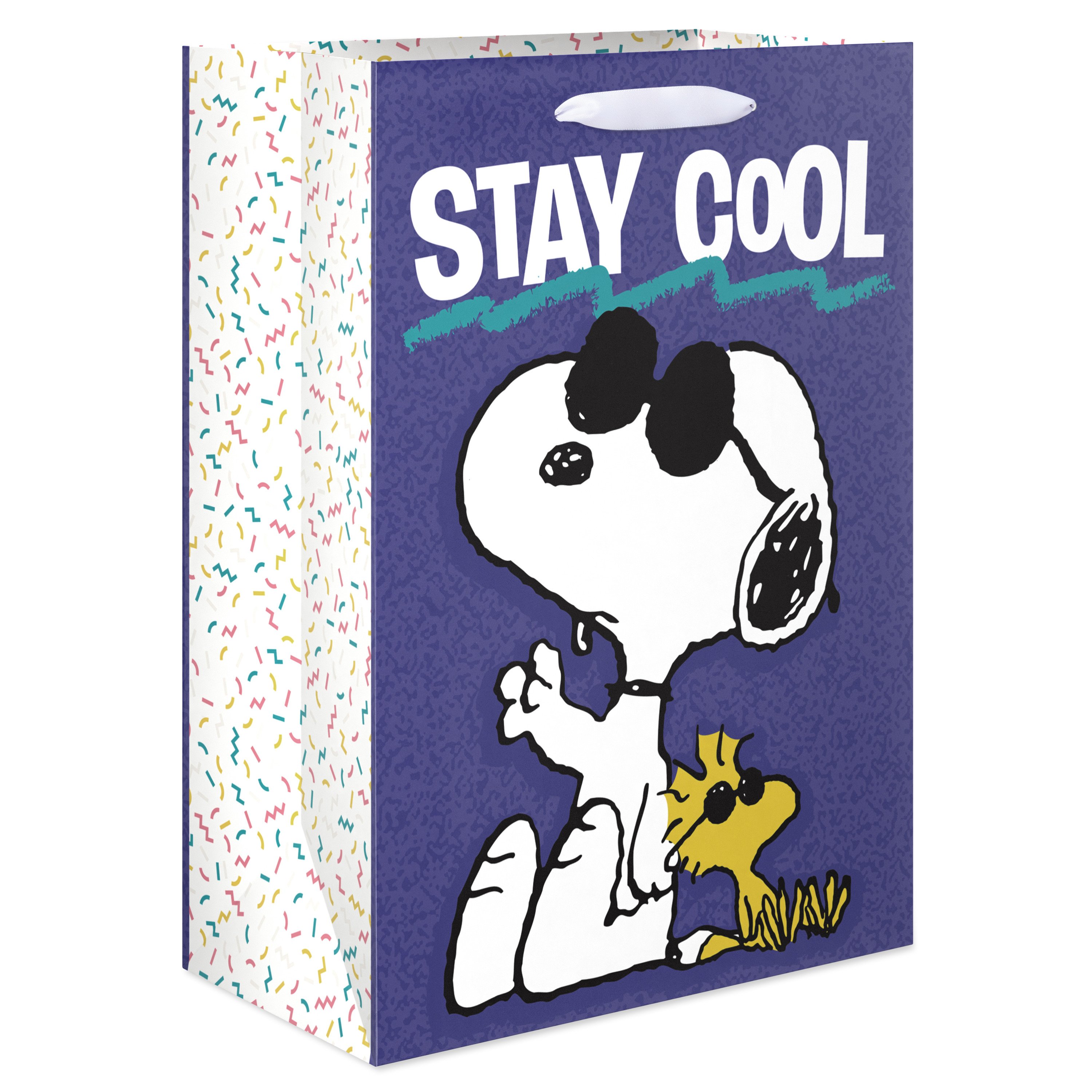 American Greetings Snoopy & Woodstock Stay Cool Blue Medium Gift Bag ...