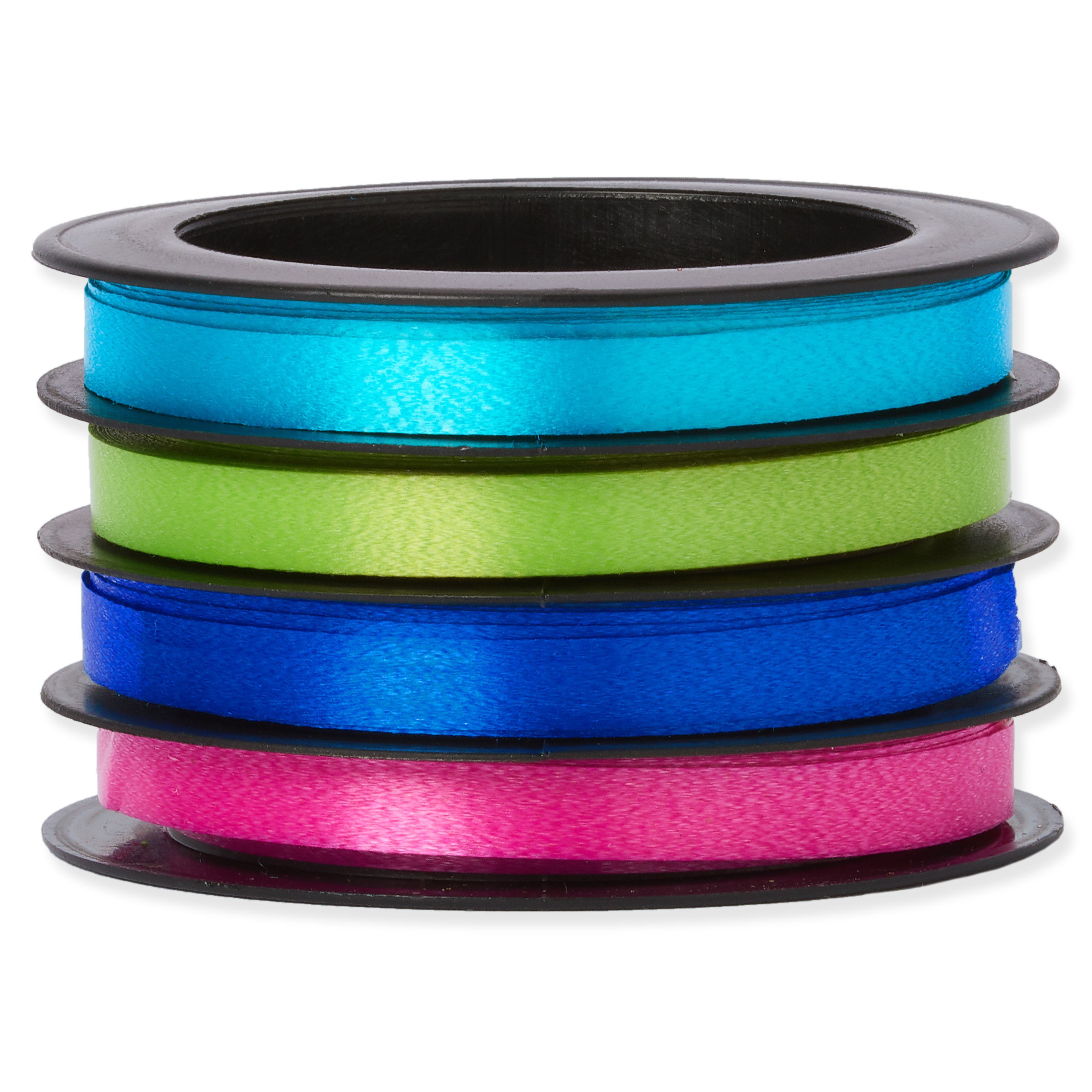 American Greetings Curling Poly Ribbon - Navy, Pink, Aqua, Lime Green ...
