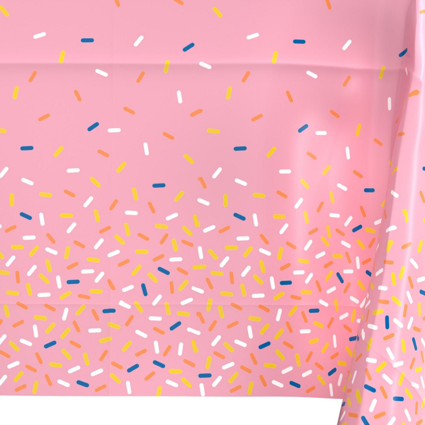 American Greetings Pink with Colorful Sprinkle Plastic Table Cover ...