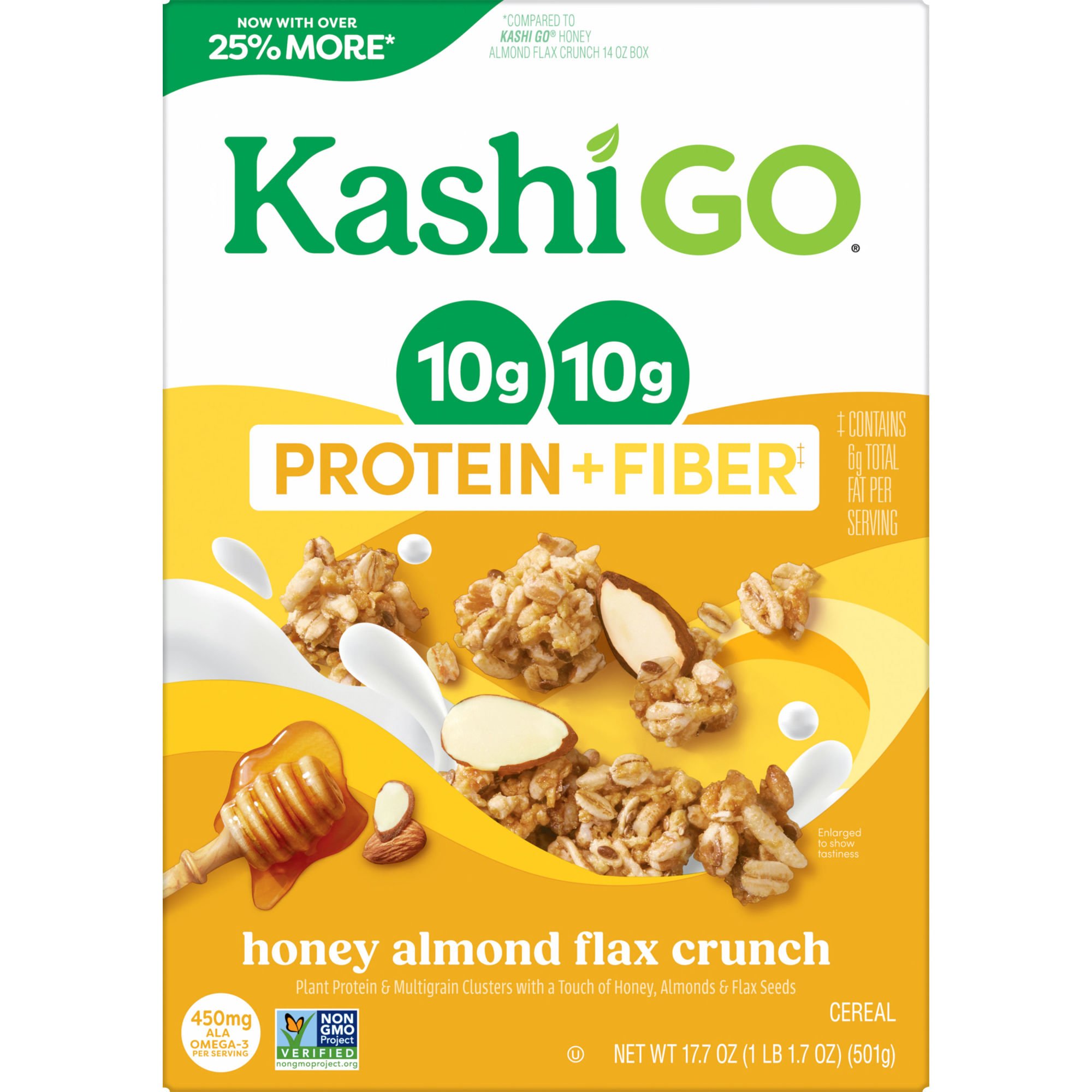 Kashi GO 10g Protein + Fiber Honey Almond Flax Crunch Cereal - Shop ...