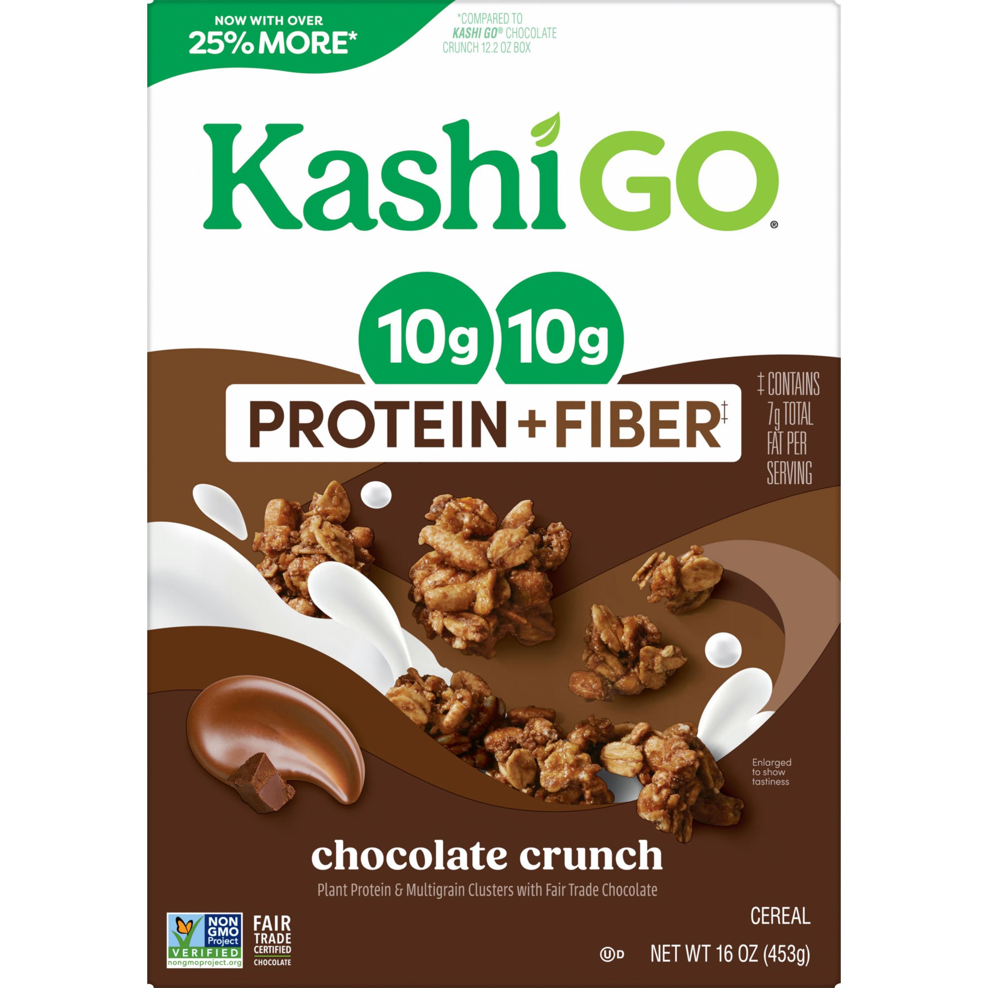 Kashi GO 10g Protein + Fiber Chocolate Crunch Cereal - Shop Cereal at H-E-B