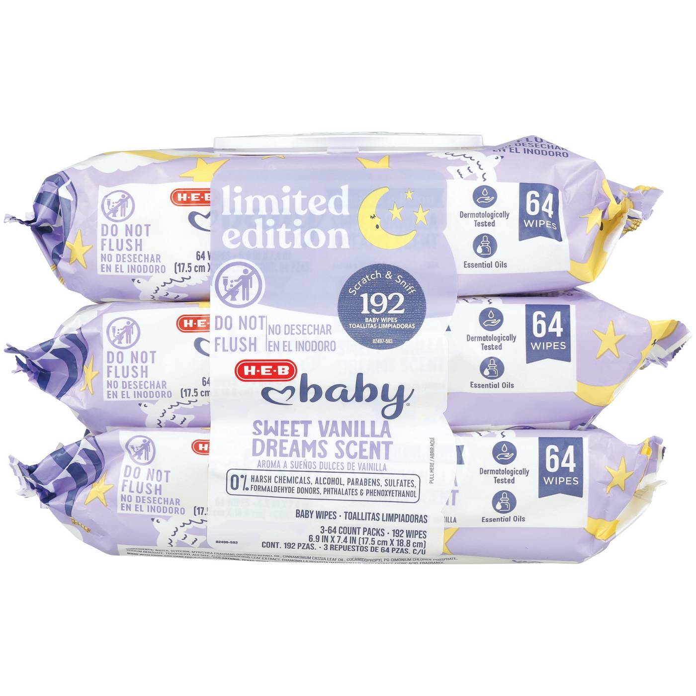 H-E-B Limited Edition Baby Wipes - Sweet Vanilla Dreams, 3 pk - Shop ...