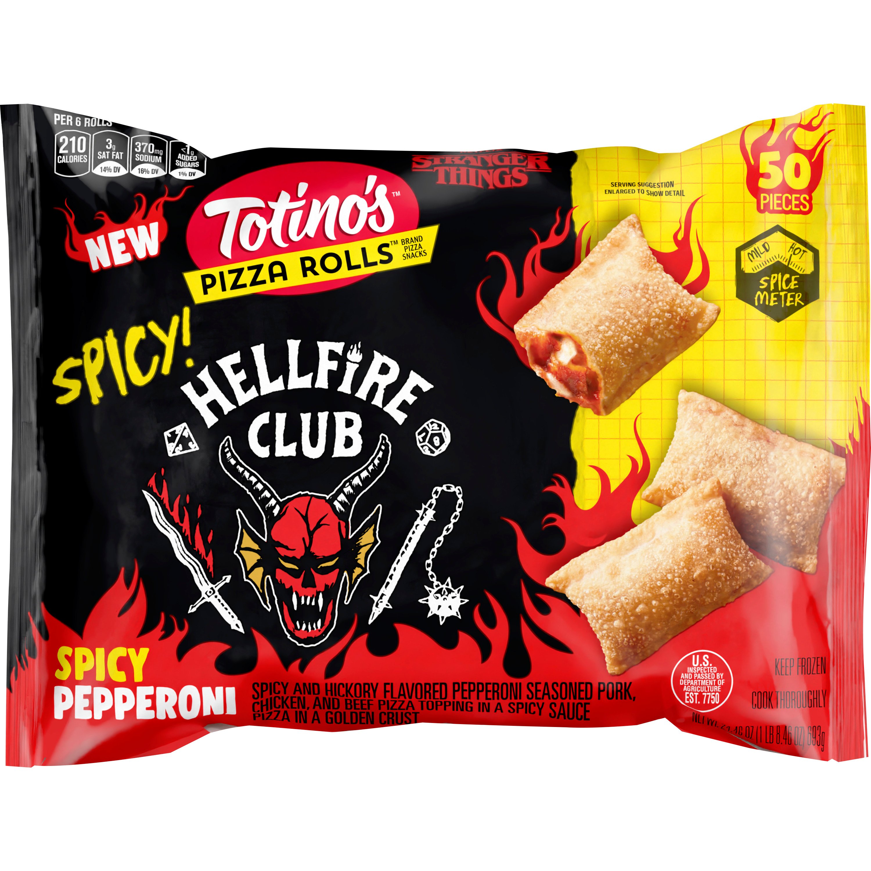 Totino's Stranger Things Hellfire Club Spicy Pepperoni Pizza Rolls ...