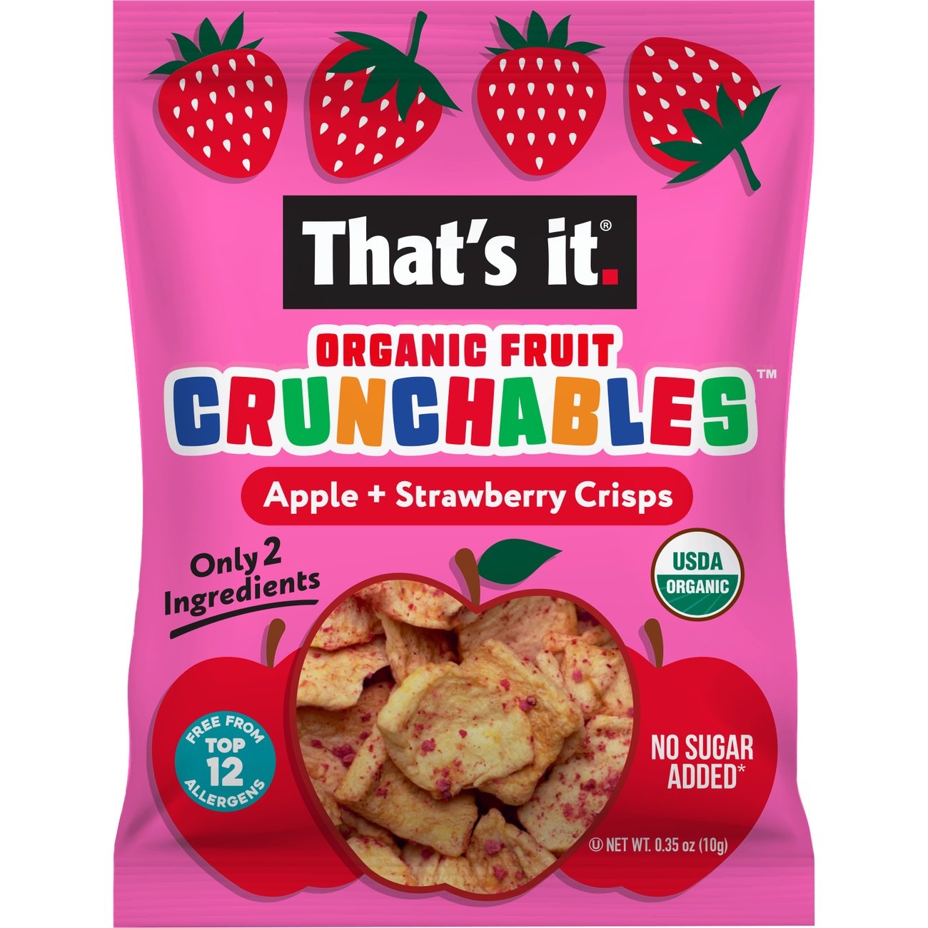 That's It Organic Crunchables - Apple + Strawberry Crisps - Shop ...