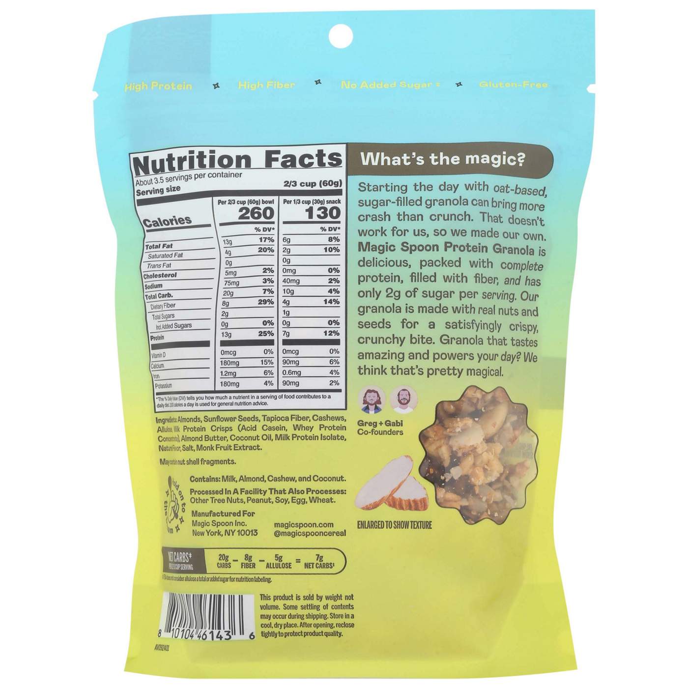 Magic Spoon 13g Protein Grain Free Granola - Honey Almond - Shop Cereal ...