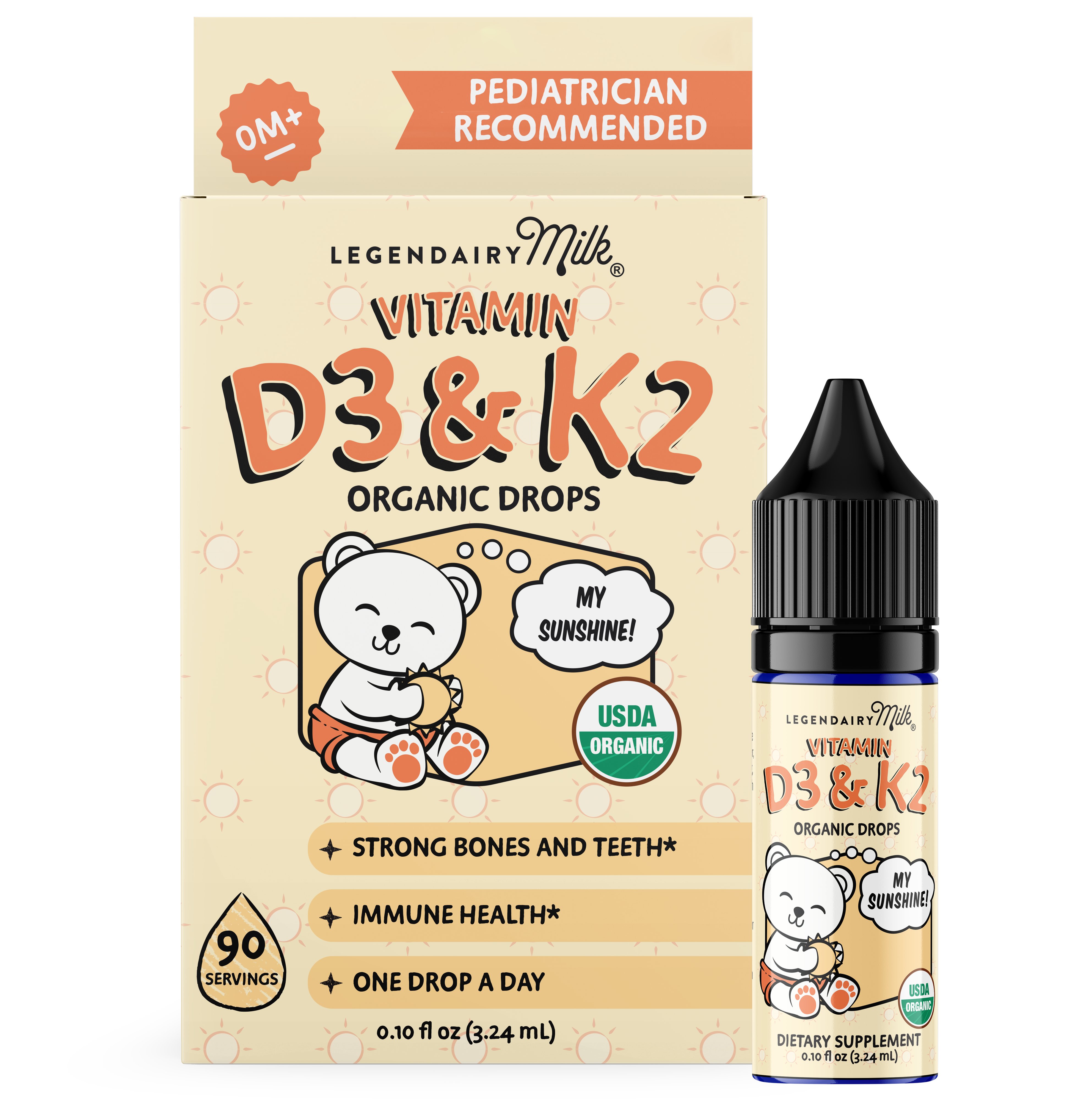 Legendairy Milk Vitamin D3 & K2 Organic Drops - Shop Vitamins A-Z at H-E-B