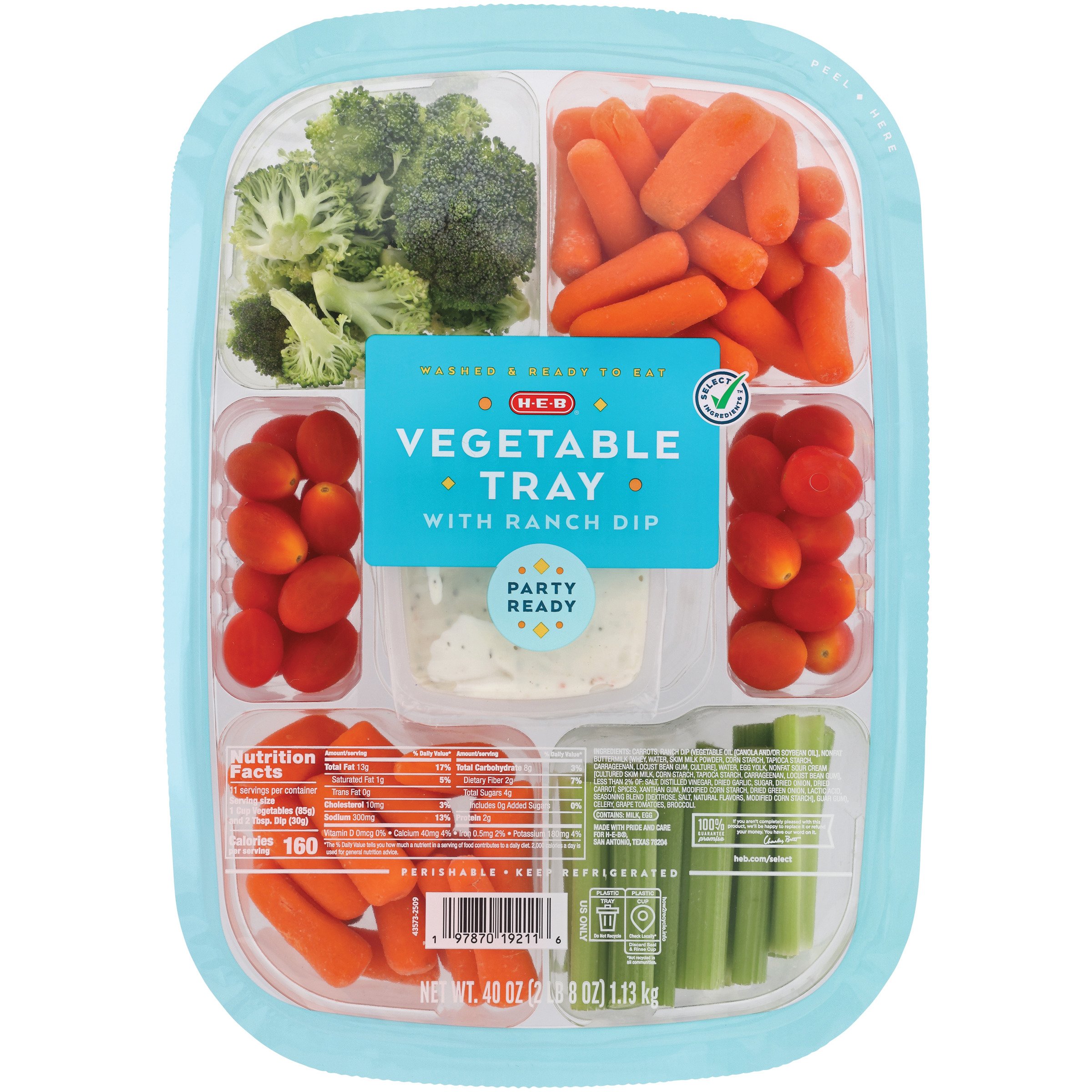 H-E-B Large Vegetable Party Tray - Shop Standard party trays at H-E-B