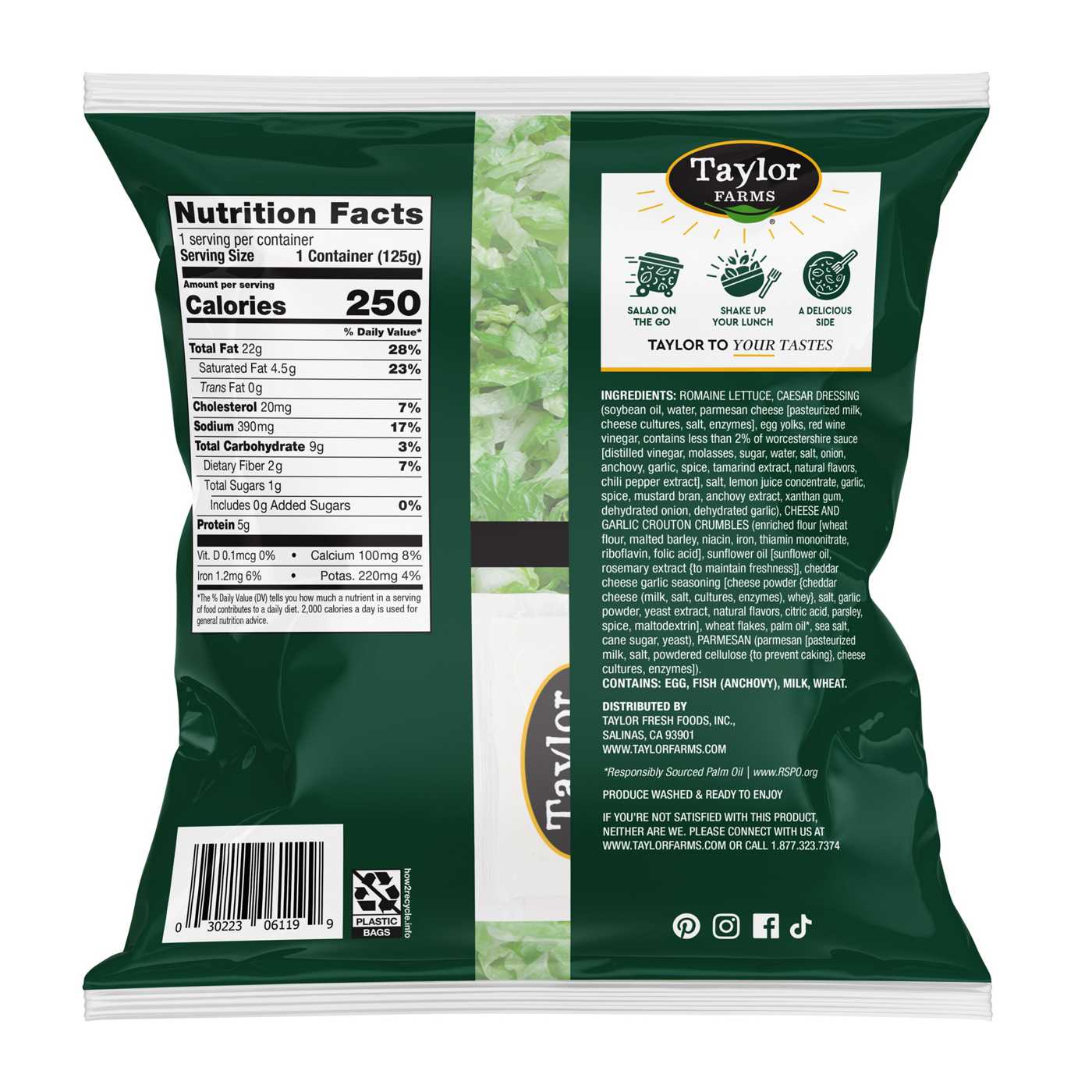 Taylor Farms Caesar Mini Chopped Salad Kit - Shop Salads at H-E-B