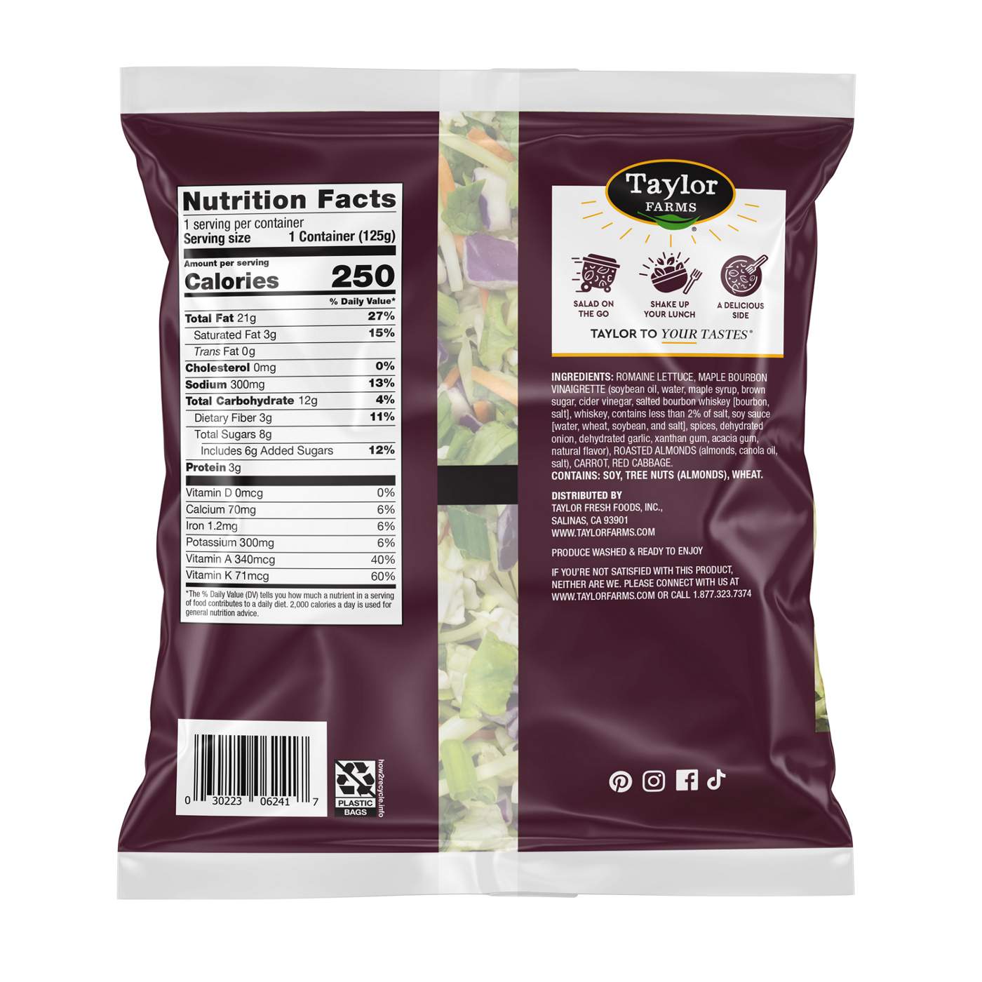 Taylor Farms Maple Bourbon Mini Chopped Salad Kit - Shop Salads at H-E-B