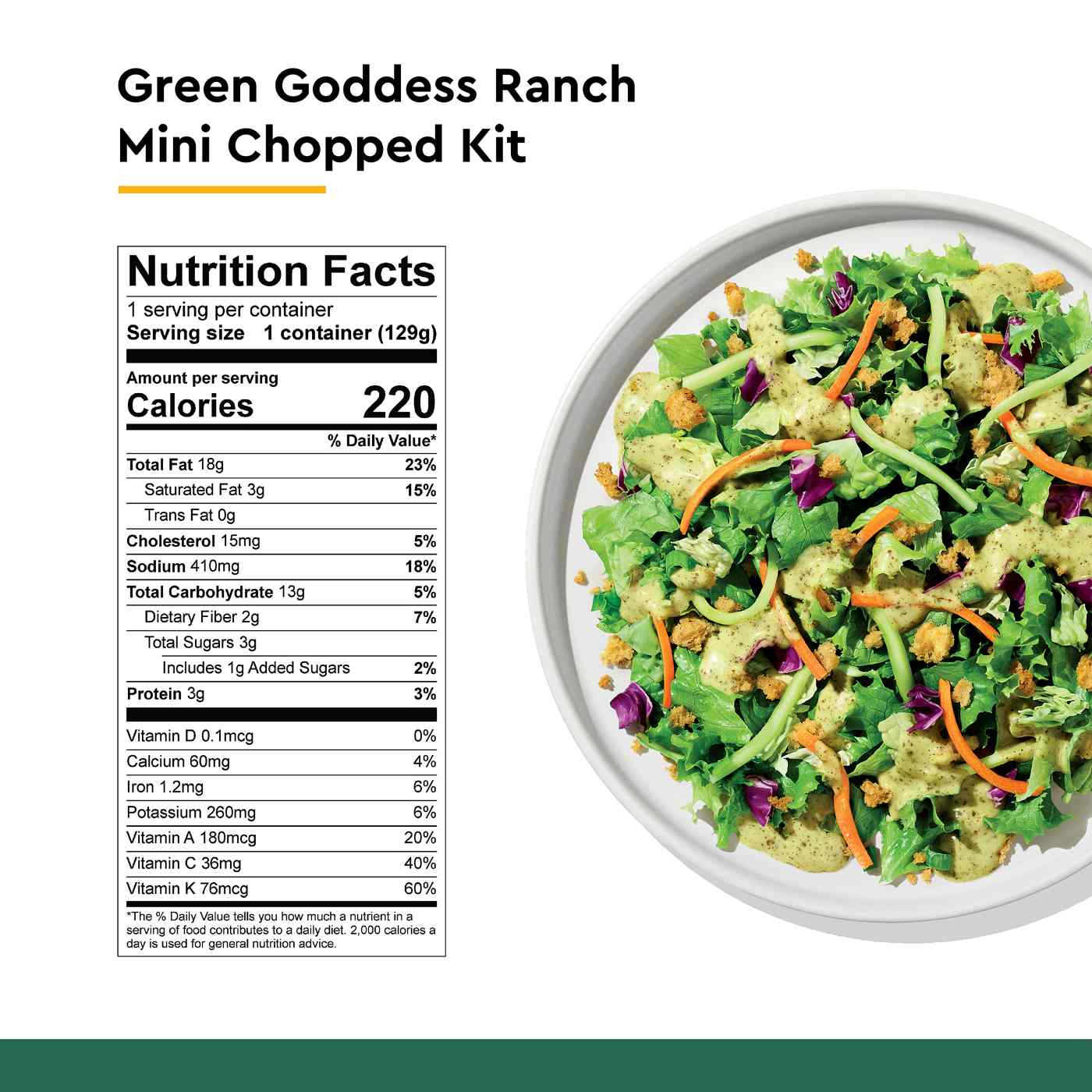 Taylor Farms Green Goddess Ranch Mini Chopped Salad Kit - Shop Salads ...