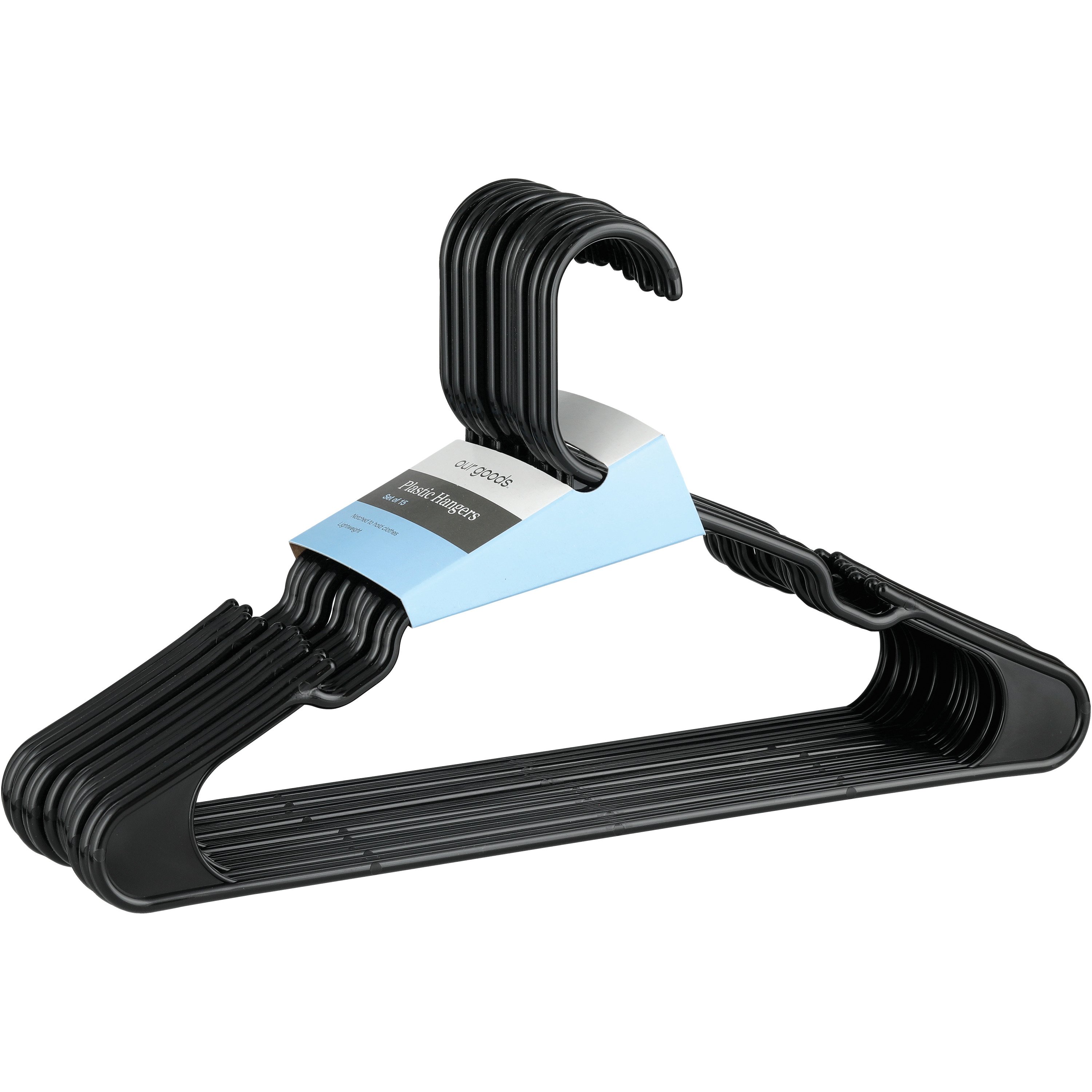 our goods Notched Plastic Hangers - Black - Shop Hangers at H-E-B