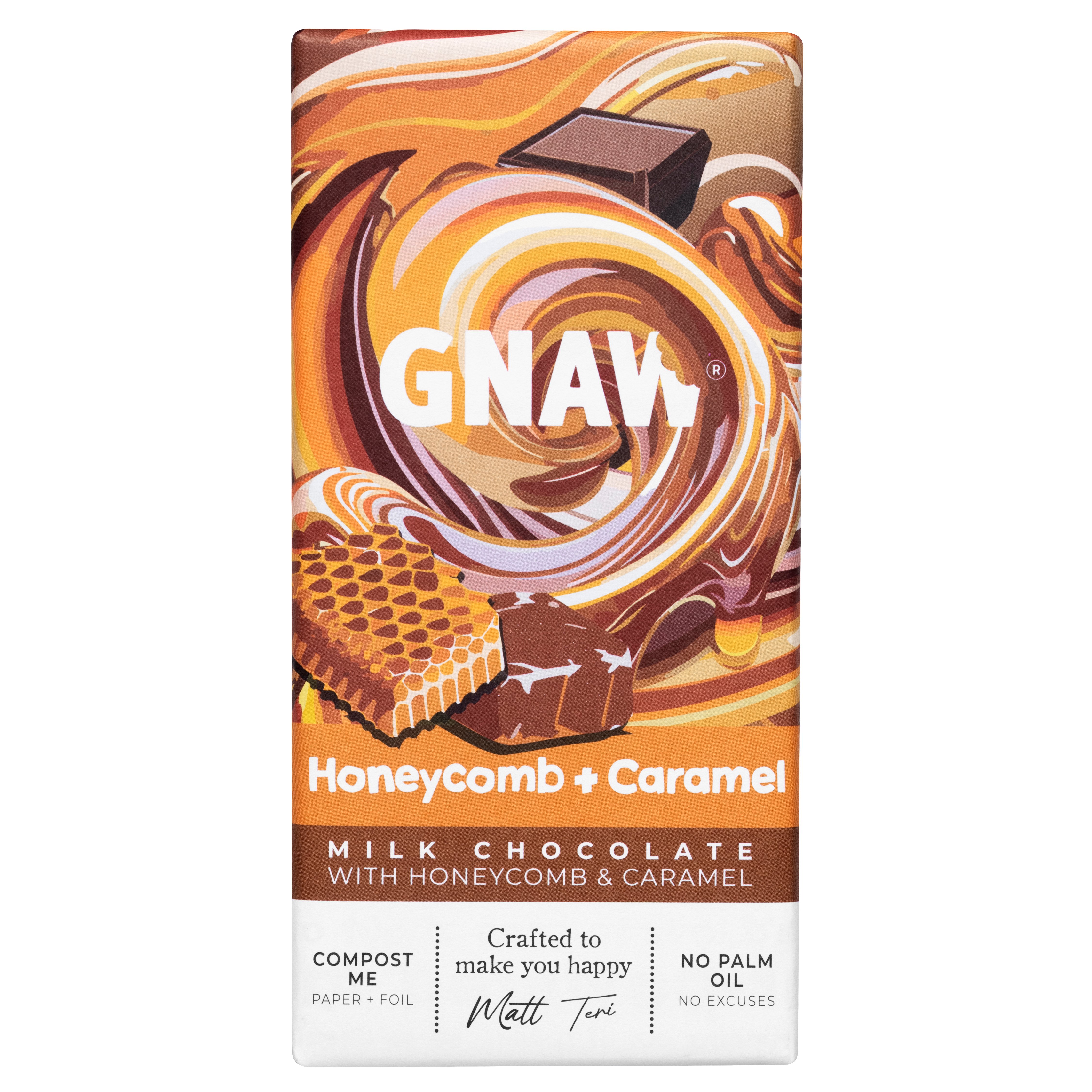 Gnaw Honeycomb & Caramel Milk Chocolate Bar, 2.82 oz | Central Market ...