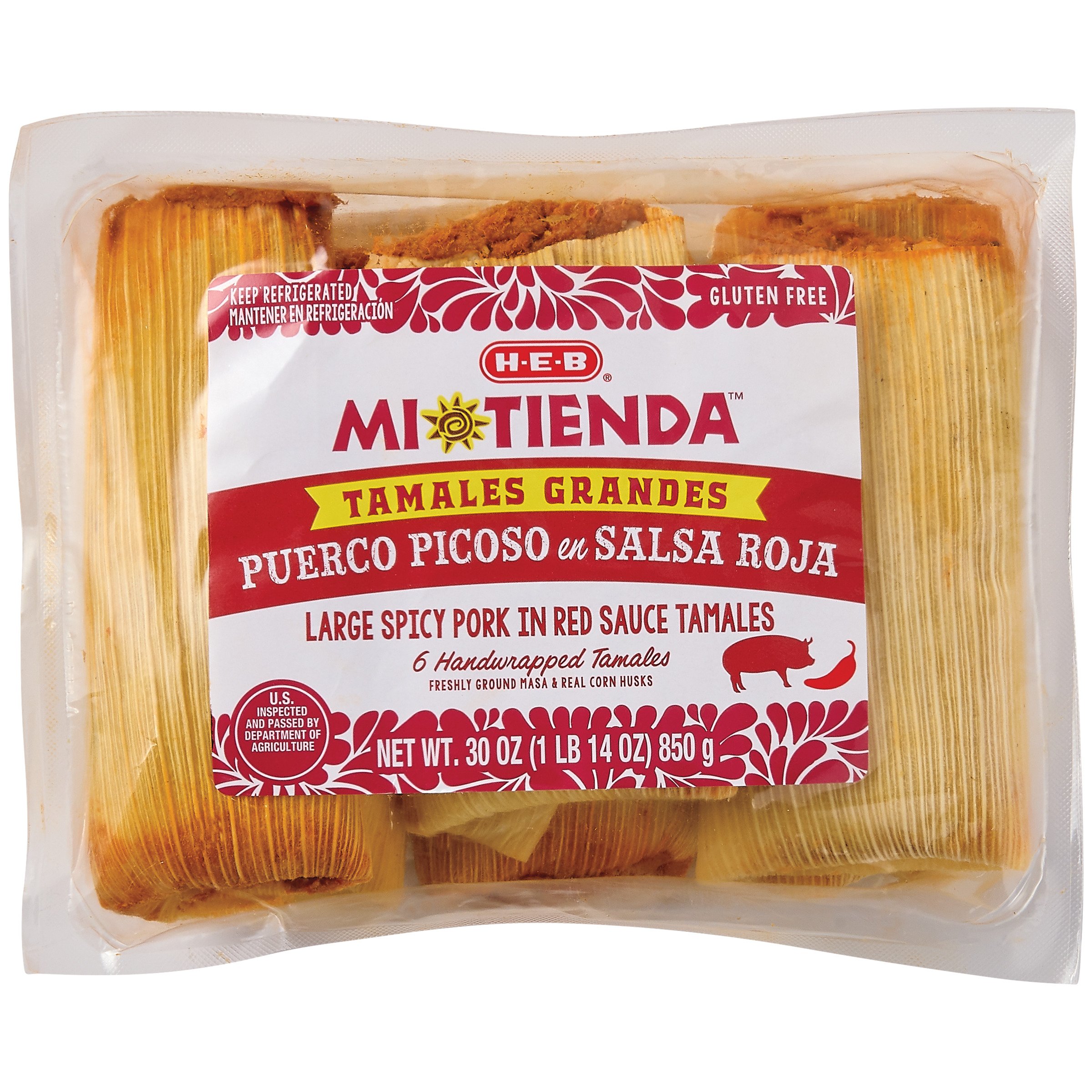 H-E-B Mi Tienda Tamales Grandes Puerco Picosito - Spicy Pork in Red ...