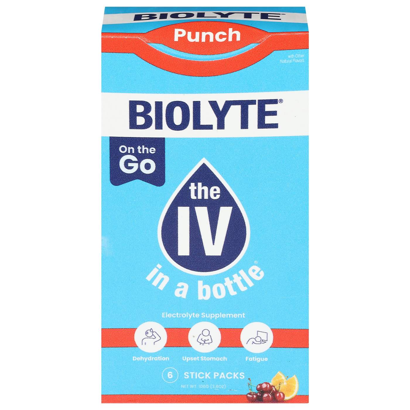 BIOLYTE IV in a Bottle Electrolyte Drink Mix Sticks - Fruit Punch ...
