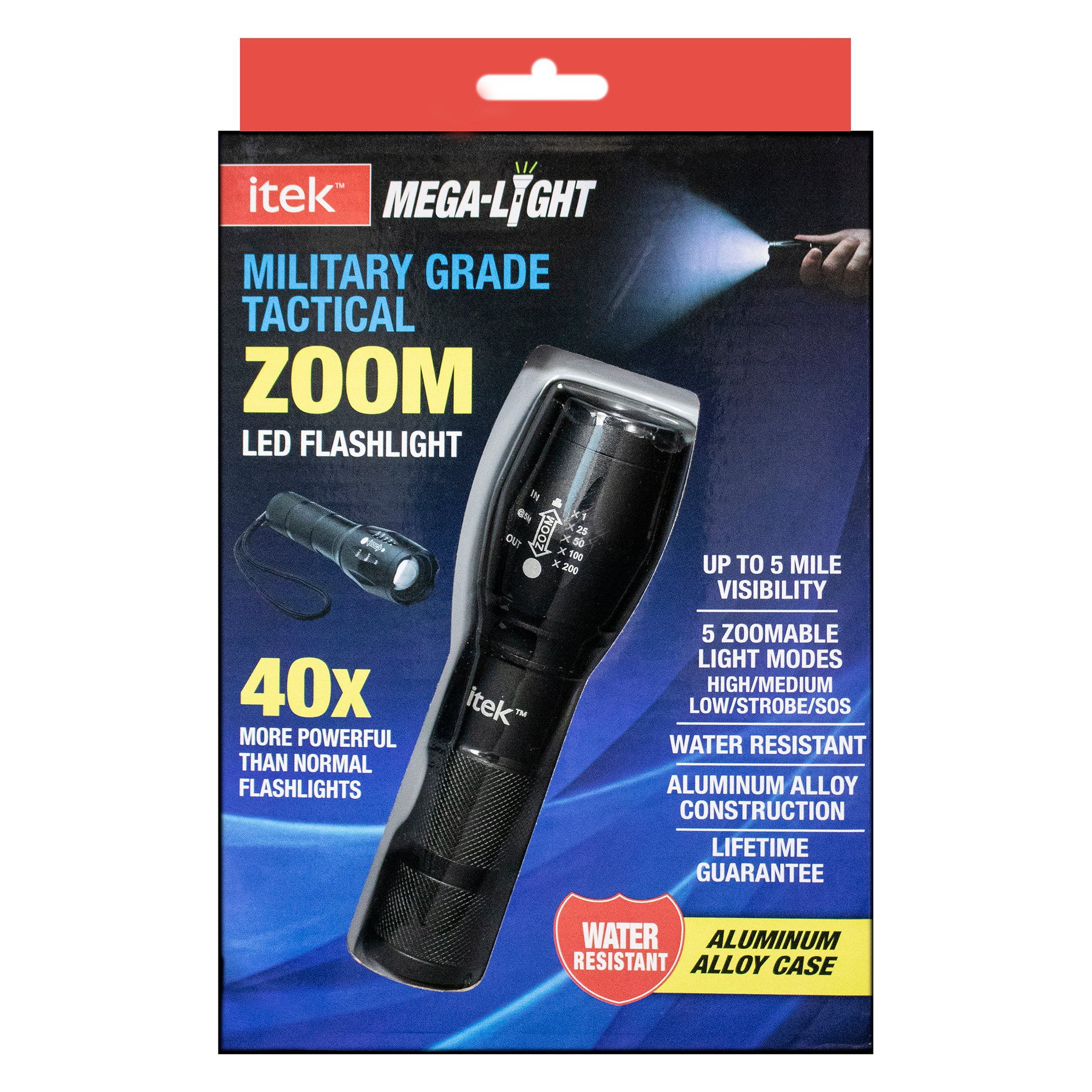 Itek Megalight Military Grade Zoom LED Flashlight - Shop Flashlights at ...
