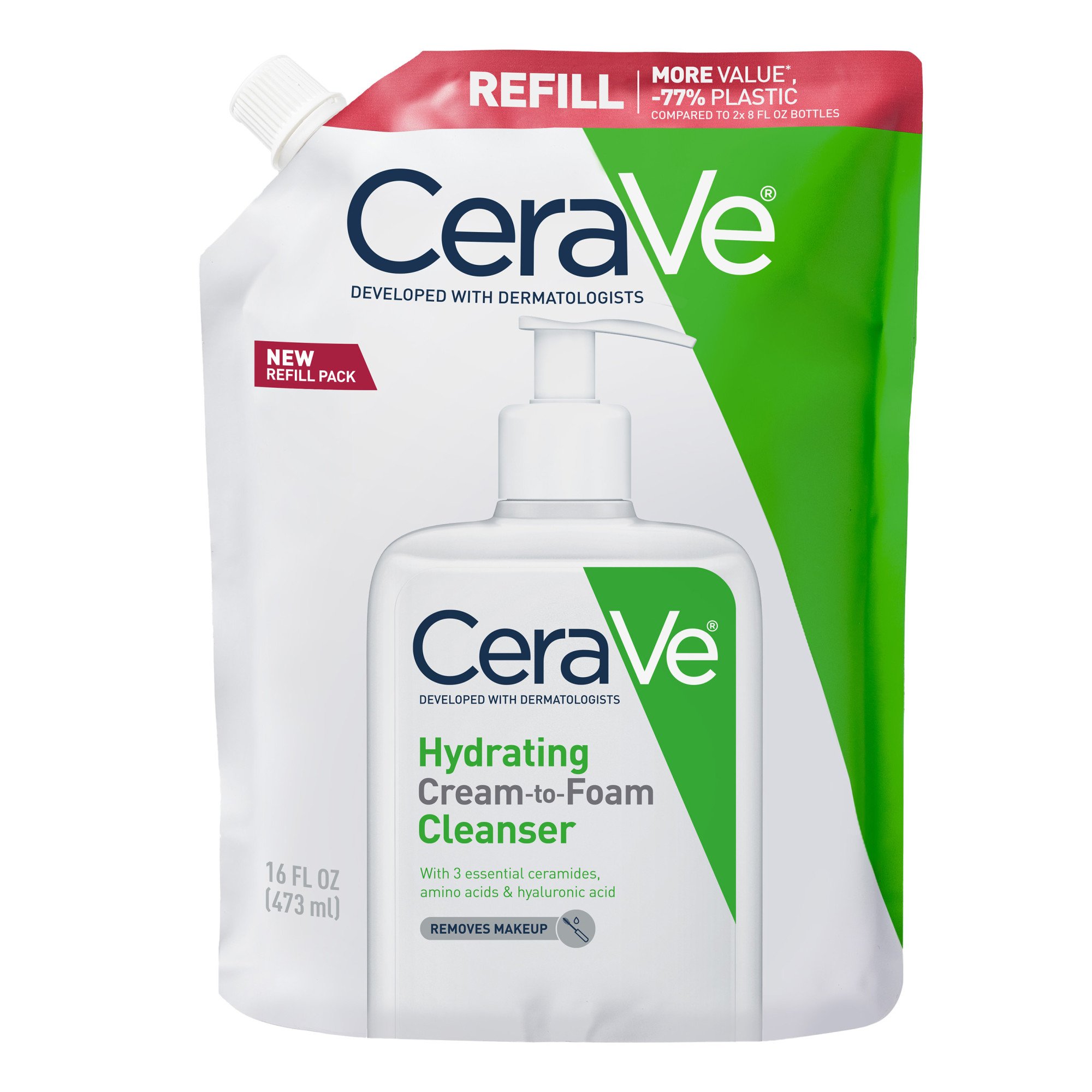 CeraVe Hydrating Cream to Foam Cleanser Refill - Shop Facial cleansers ...