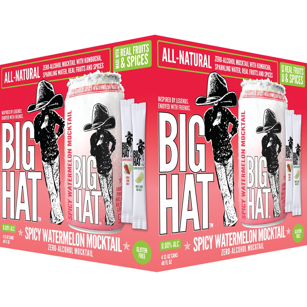 Big Hat Non Alcoholic Mocktail Spicy Watermelon 4 pk Cans - Shop Beer ...