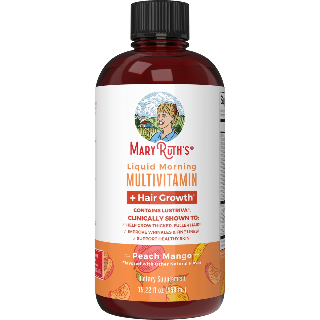 Mary Ruth's Liquid Morning Multivitamin + Hair Growth - Peach Mango ...