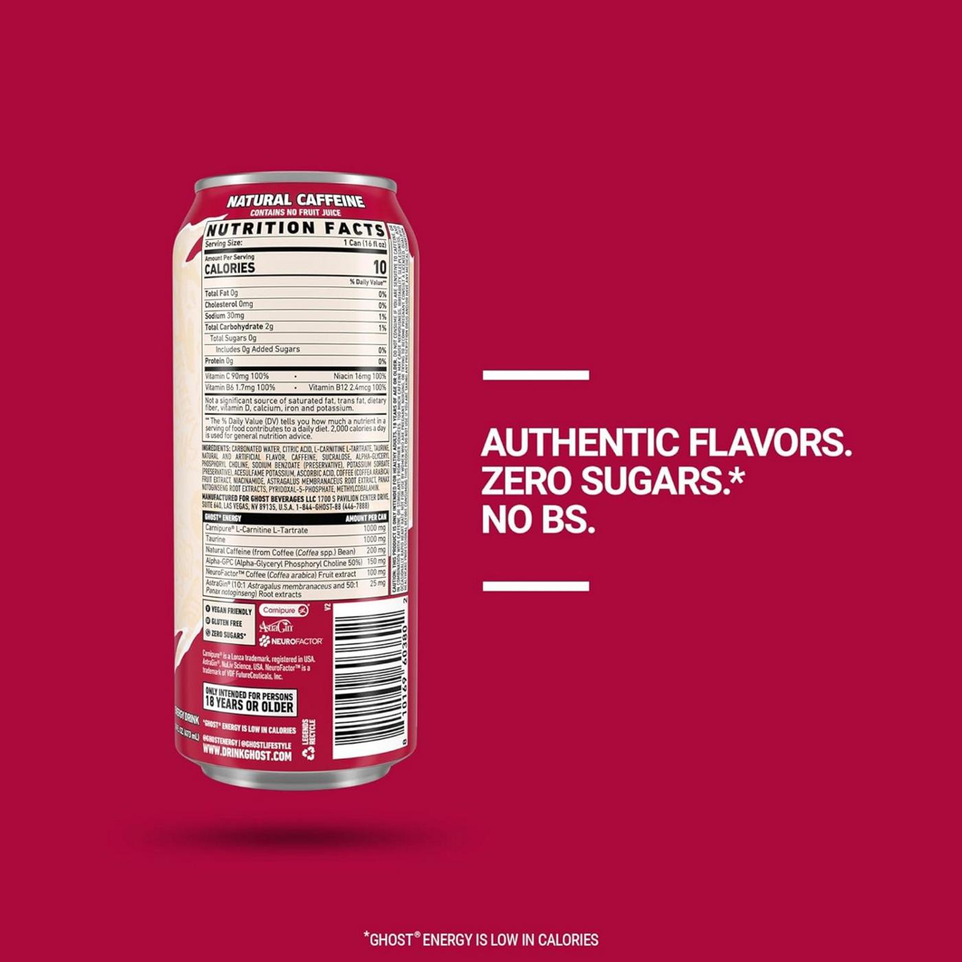 Ghost Zero Sugar Raspberry Cream Energy Drink Can - Shop Sports ...