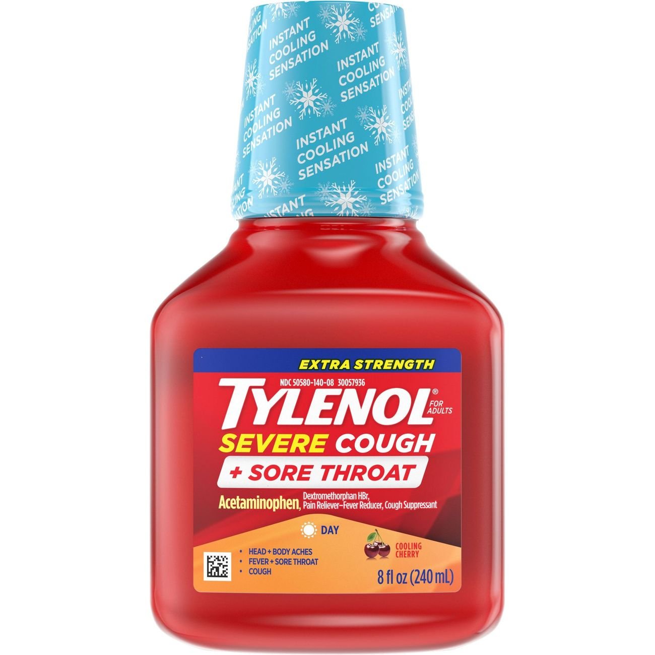 Tylenol Daytime Extra Strength Severe Cough & Sore Throat Liquid ...