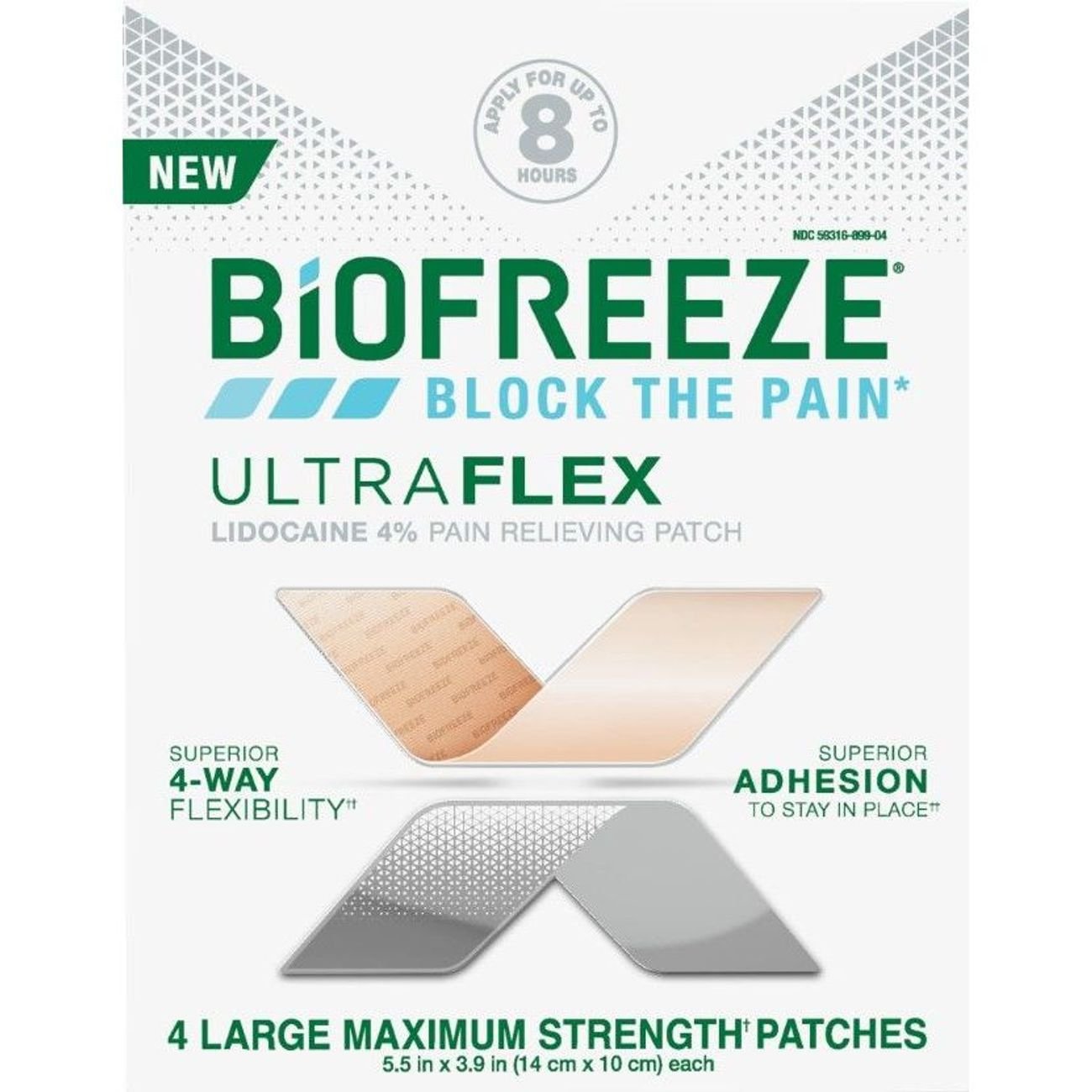 Biofreeze Ultra Flex Lidocaine 4% Muscle Pain Relief Patches - Large ...
