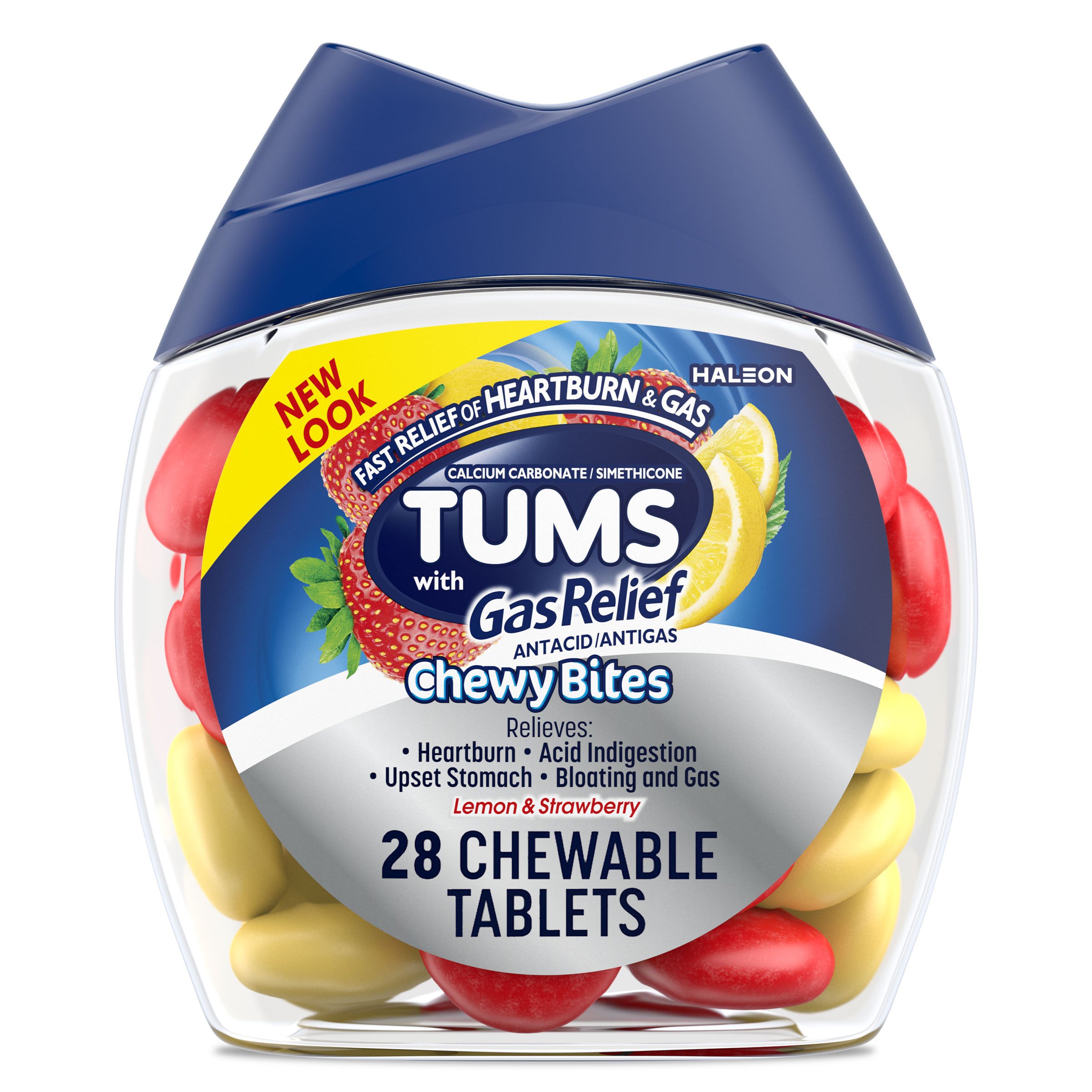 Tums Gas Relief Antacid Chewy Bites - Lemon & Strawberry - Shop ...