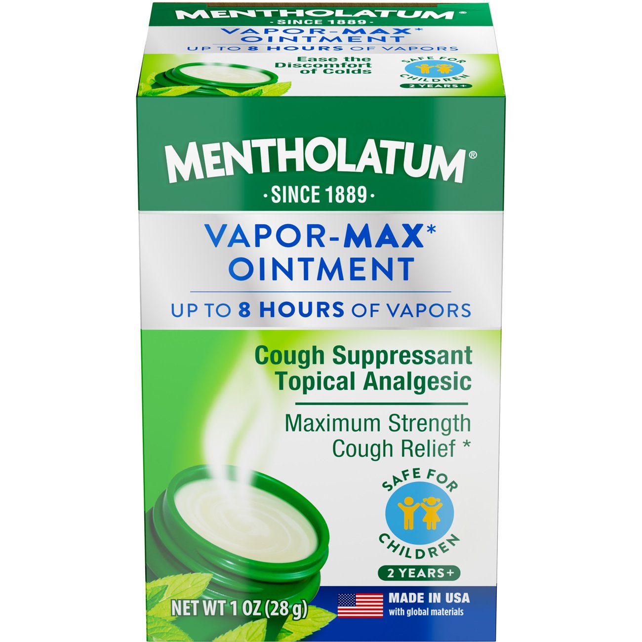 Mentholatum Vapor Max Ointment Chest Rub Cough Suppressant - Original ...