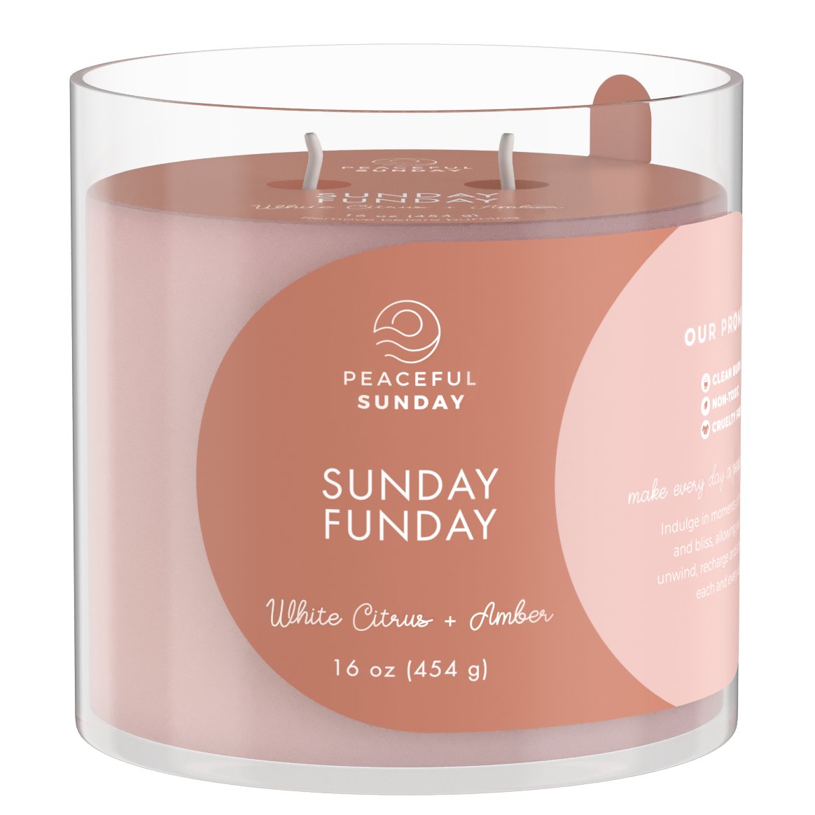 Peaceful Sunday Sunday Funday Scented Candle - White Citrus + Amber ...