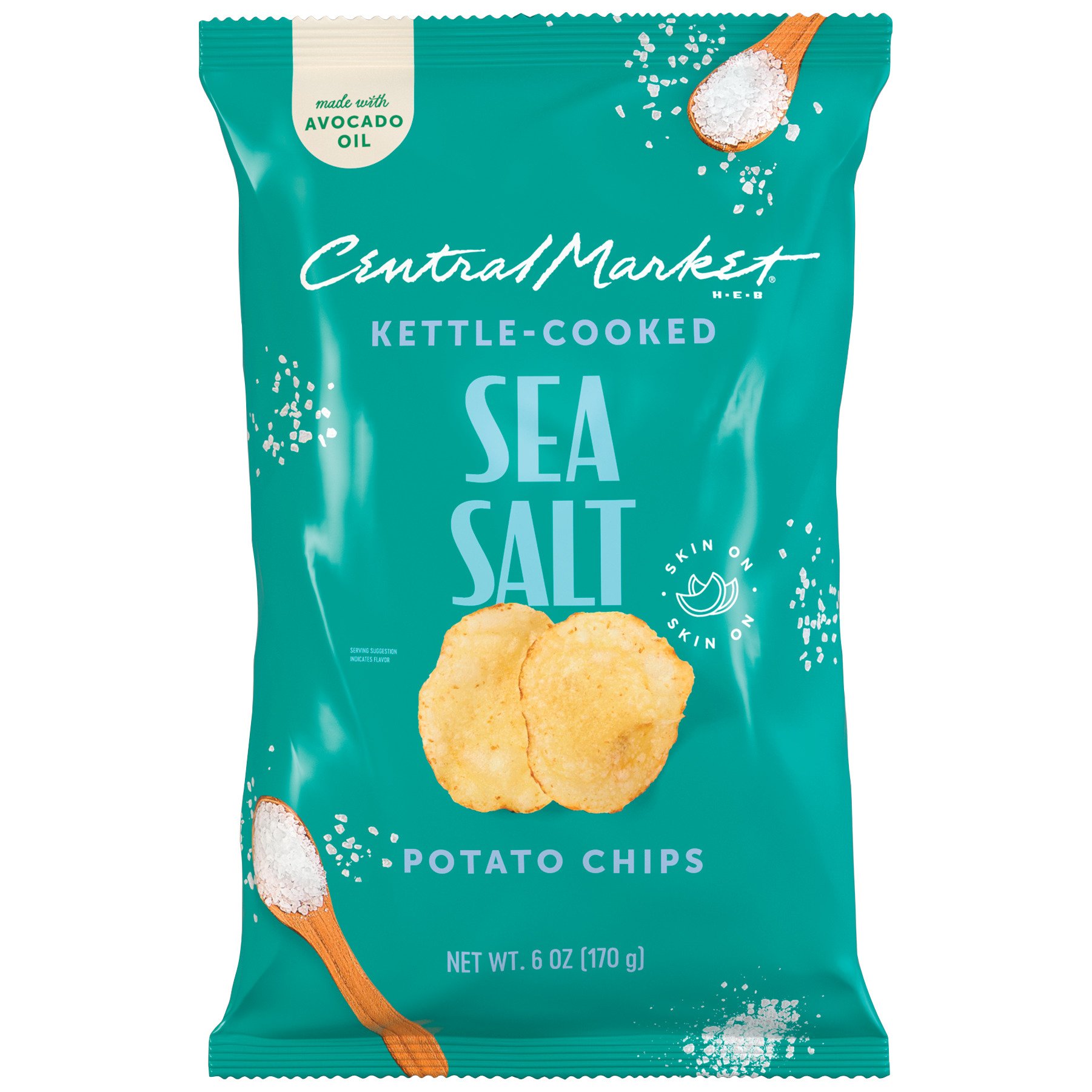 Central Market Kettle-Cooked Potato Chips - Sea Salt, 6 oz | Central ...