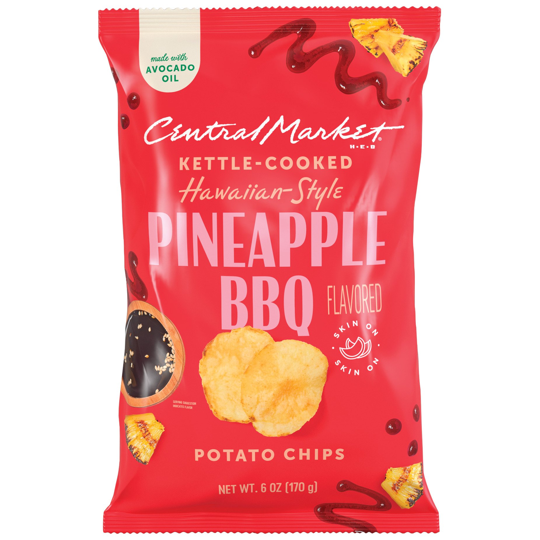 Central Market Kettle-Cooked Potato Chips - Pineapple BBQ - Shop Chips ...