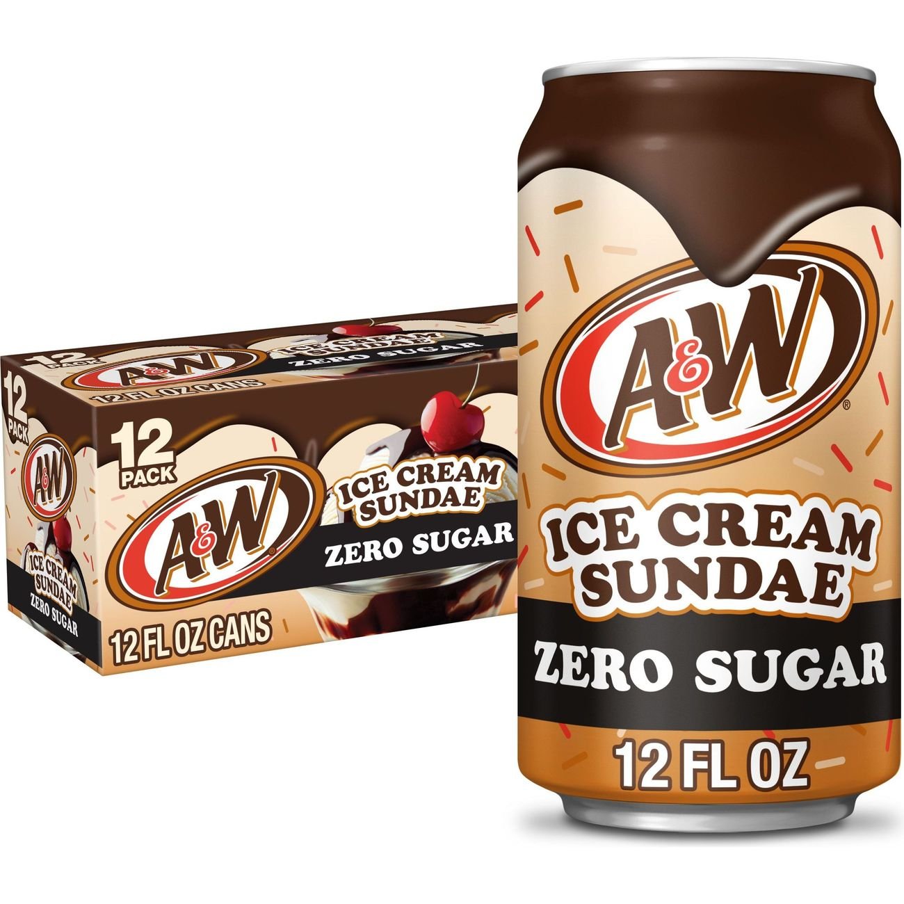 A&W Ice Cream Sundae Zero Sugar Soda 12 pk Cans - Shop Soda at H-E-B