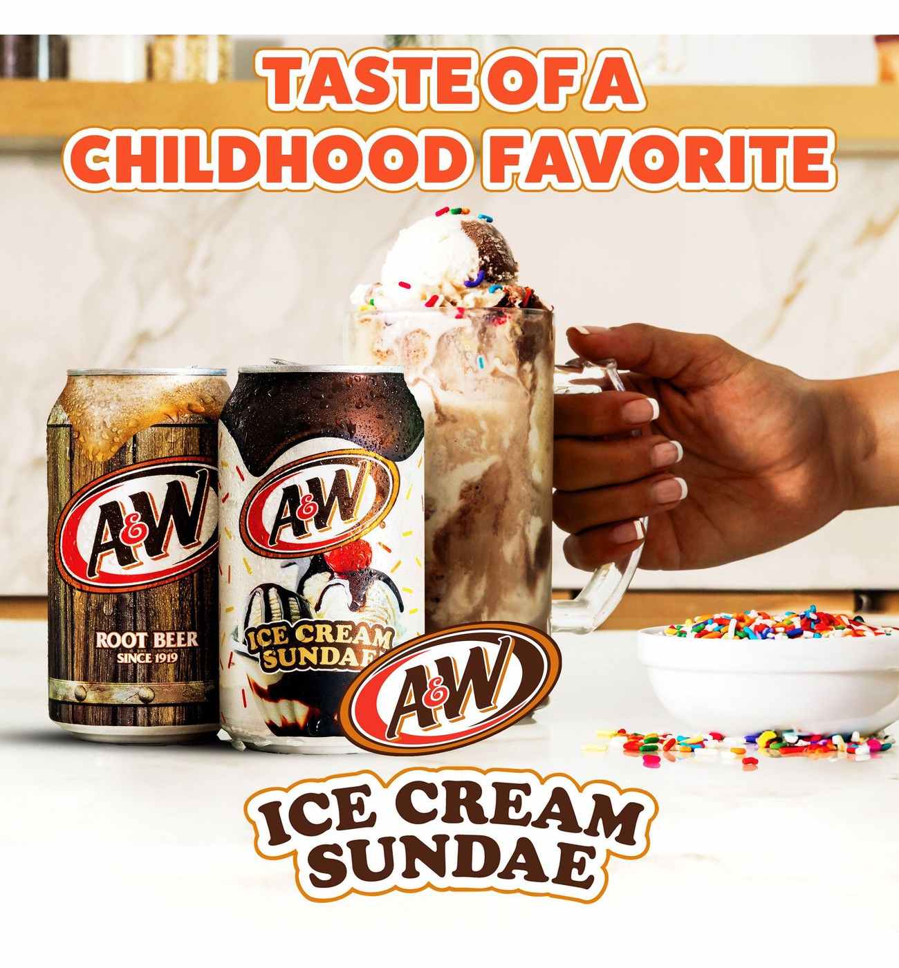 A&W Ice Cream Sundae Zero Sugar Soda 12 pk Cans - Shop Soda at H-E-B