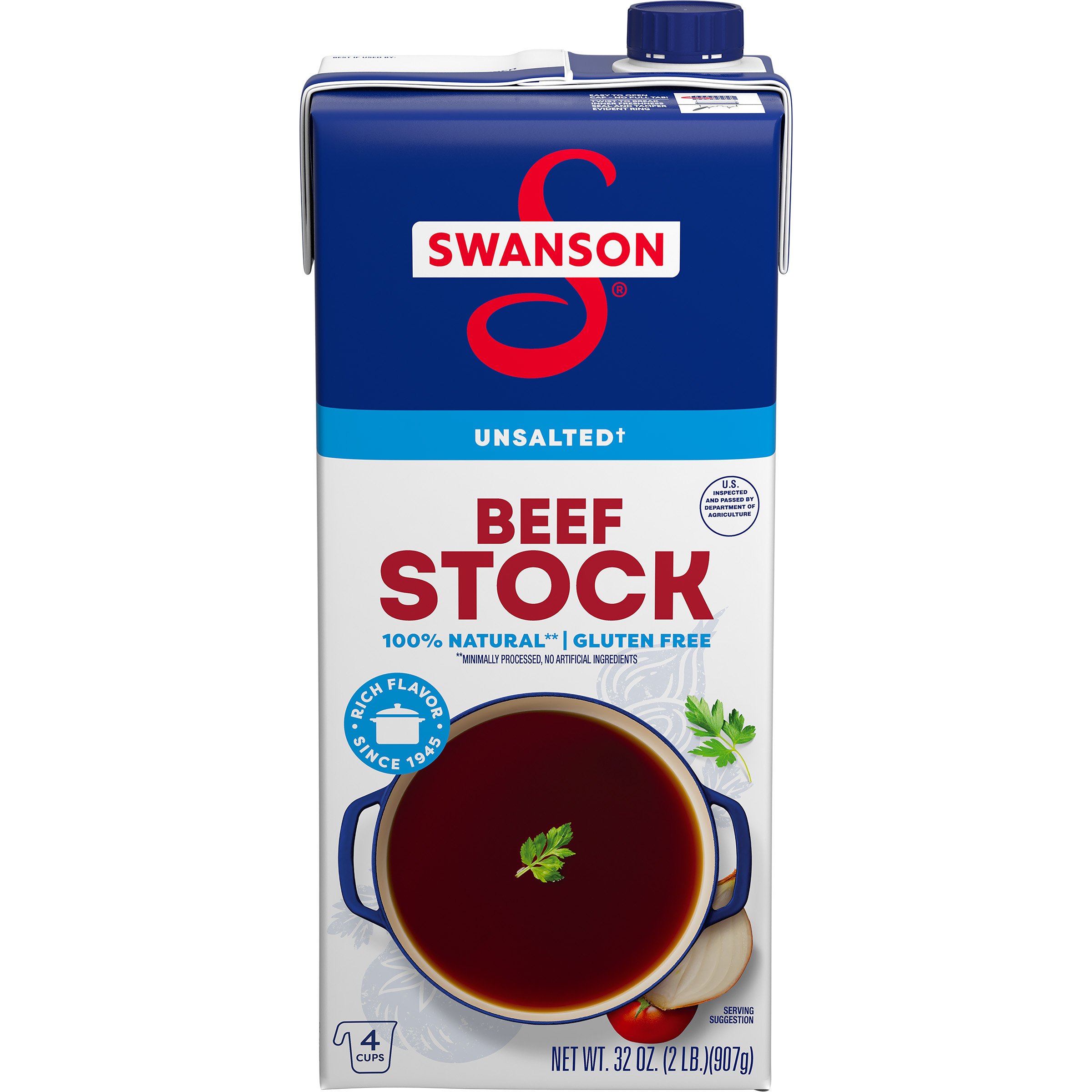 Swanson Unsalted Beef Stock - Shop Broth & bouillon at H-E-B