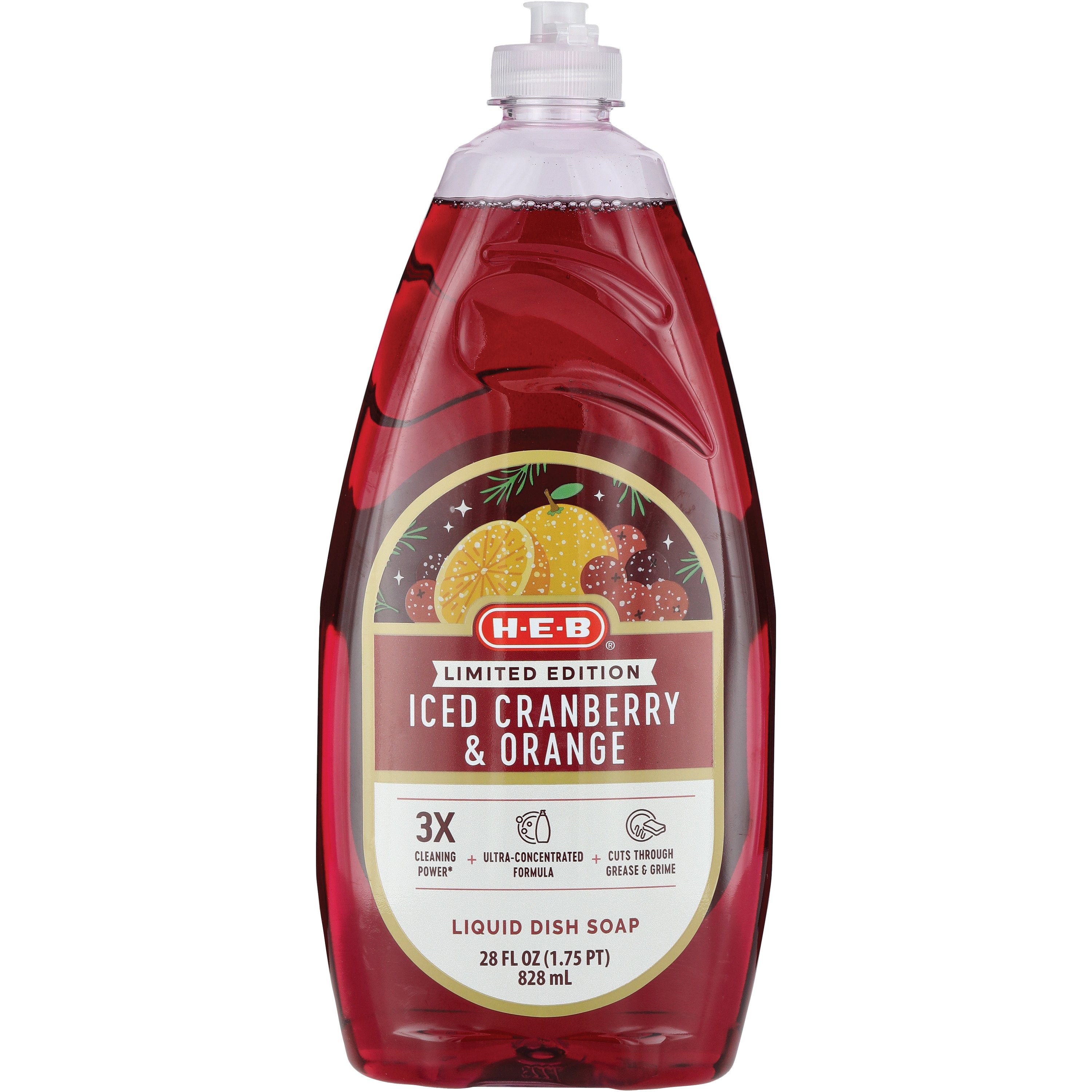 H-E-B Limited Edition Dish Soap - Iced Cranberry & Orange - Shop Dish ...