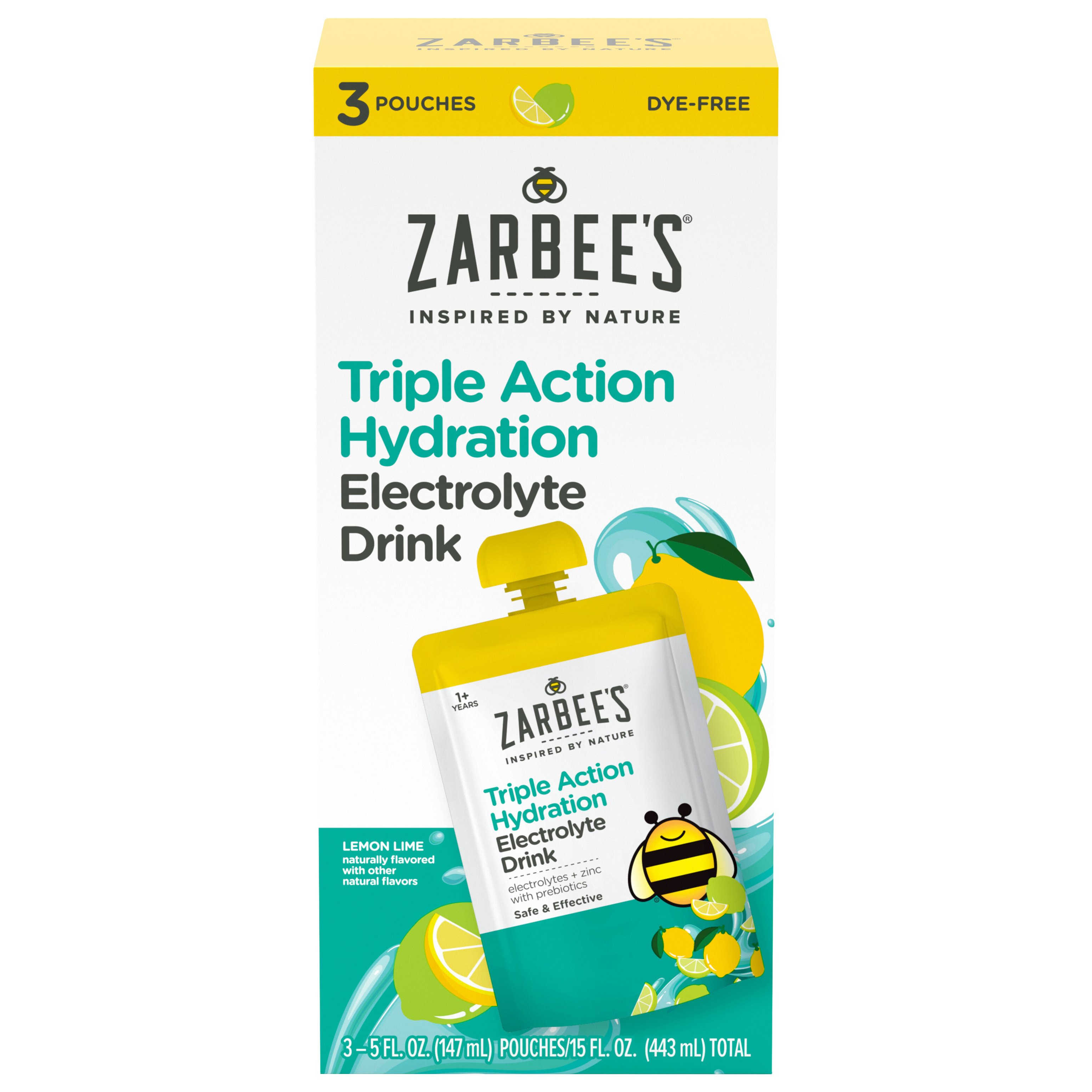 Zarbee's Triple Action Hydration Electrolyte Drink Pouch - Lemon Lime ...