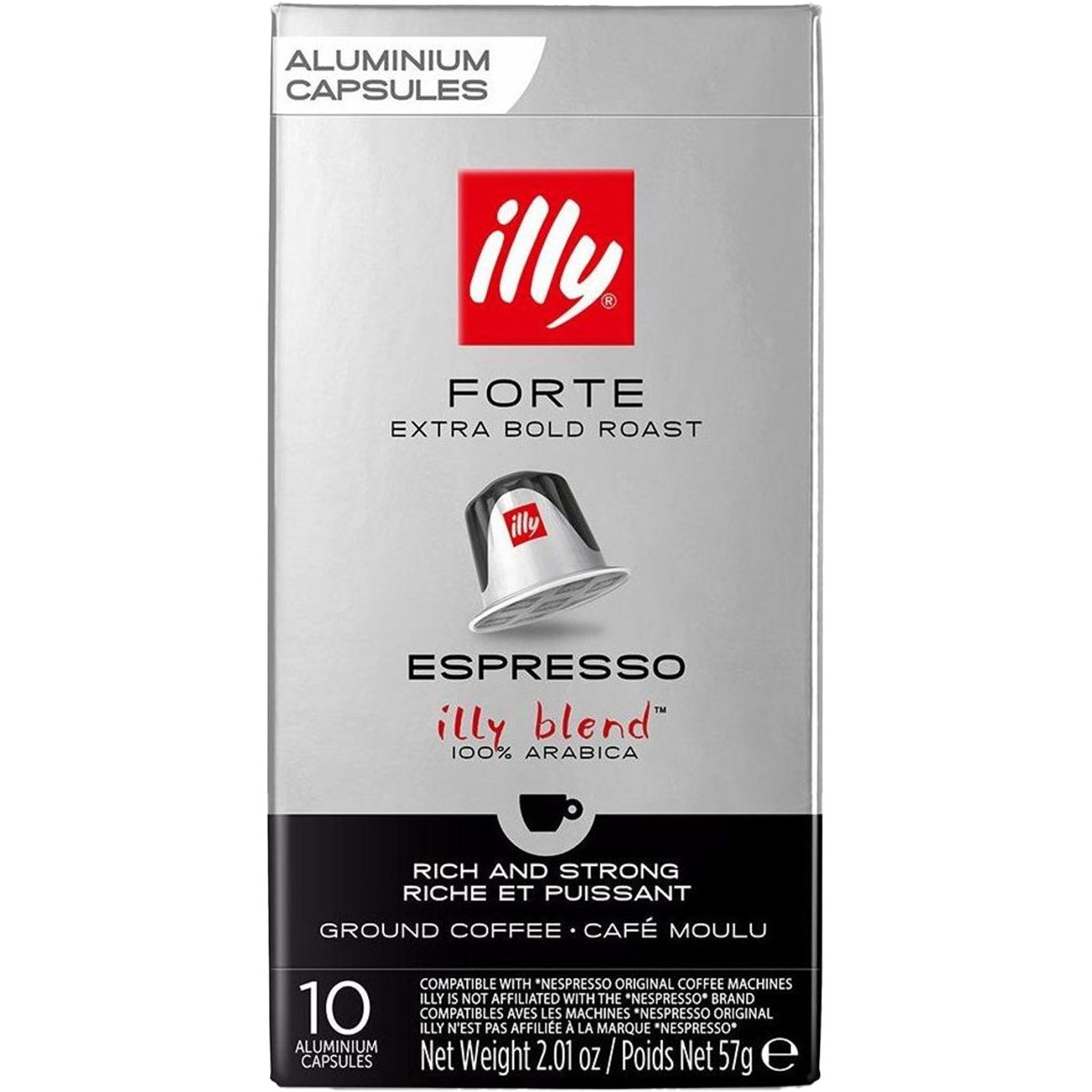 illy Forte Espresso Extra Bold Roast Single Serve Aluminum Coffee Pods ...