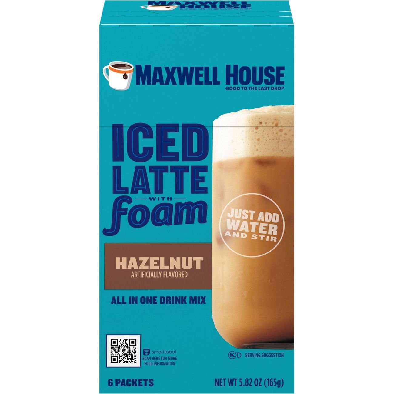 Maxwell House Instant Coffee Packets - Iced Hazelnut Latte With Foam ...