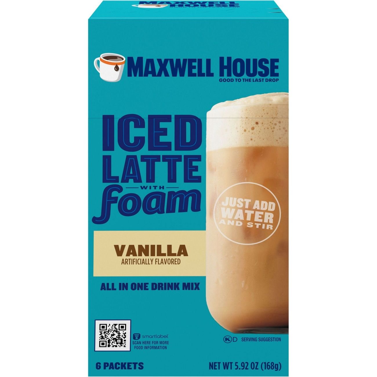 Maxwell House Instant Coffee Packets - Iced Vanilla Latte With Foam ...