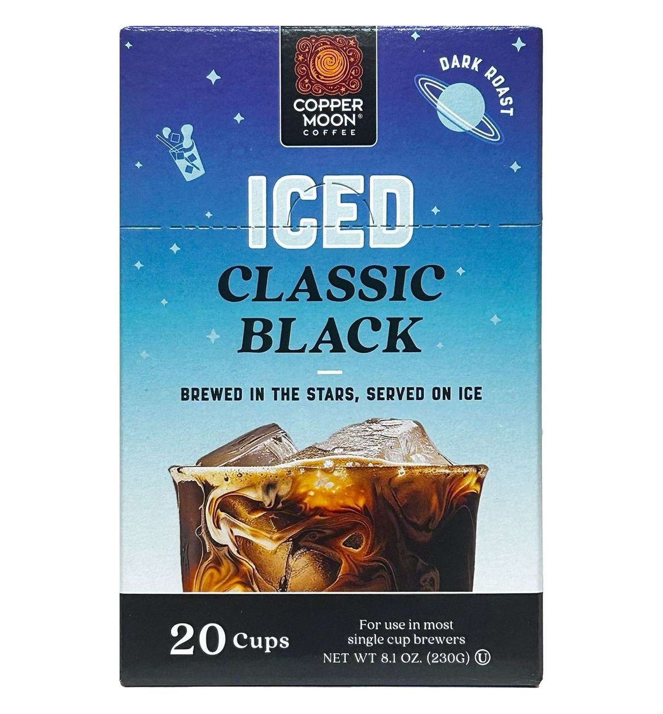 Copper Moon Iced Classic Black Medium Roast Single Serve Coffee Cups ...