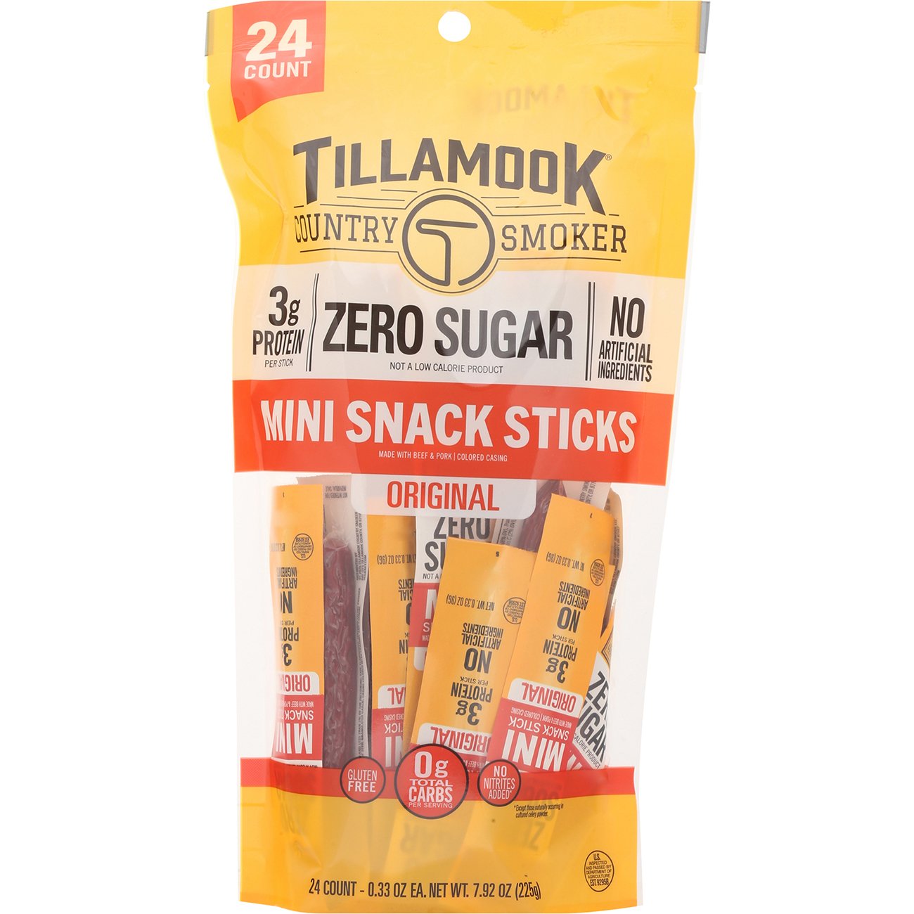 Tillamook Country Smoker Zero Sugar Mini Snack Sticks - Shop Jerky at H-E-B