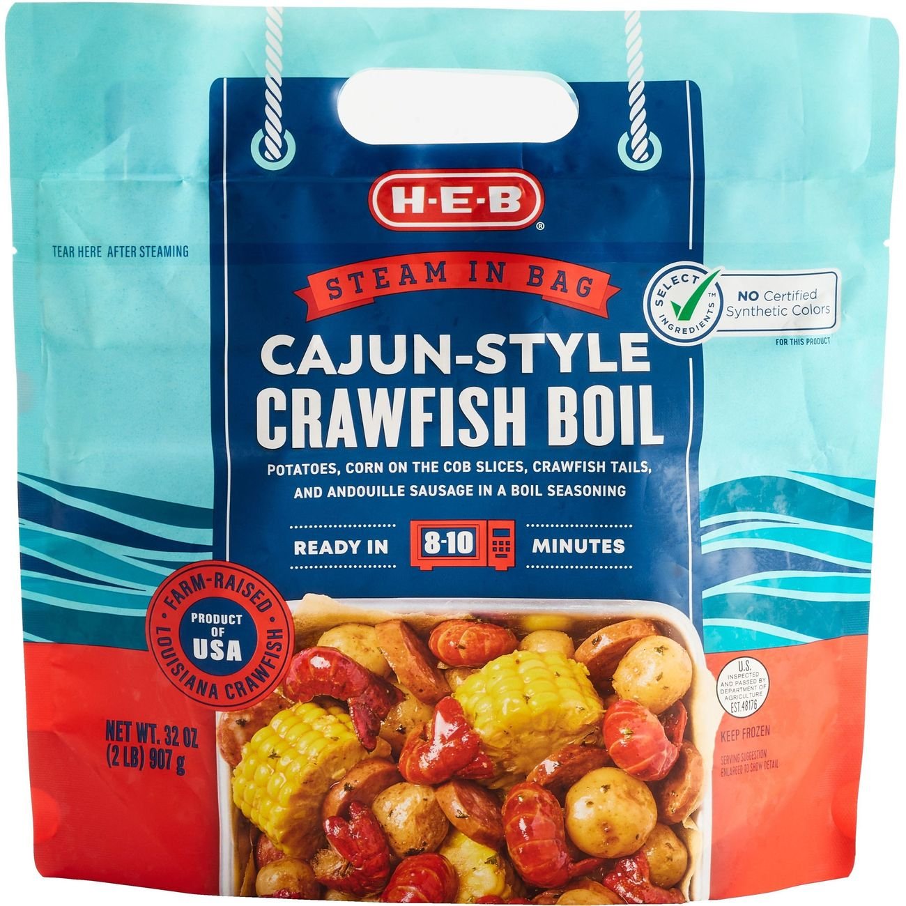 H-E-B Frozen Steam in Bag Cajun-Style Crawfish Boil - Shop Shrimp ...
