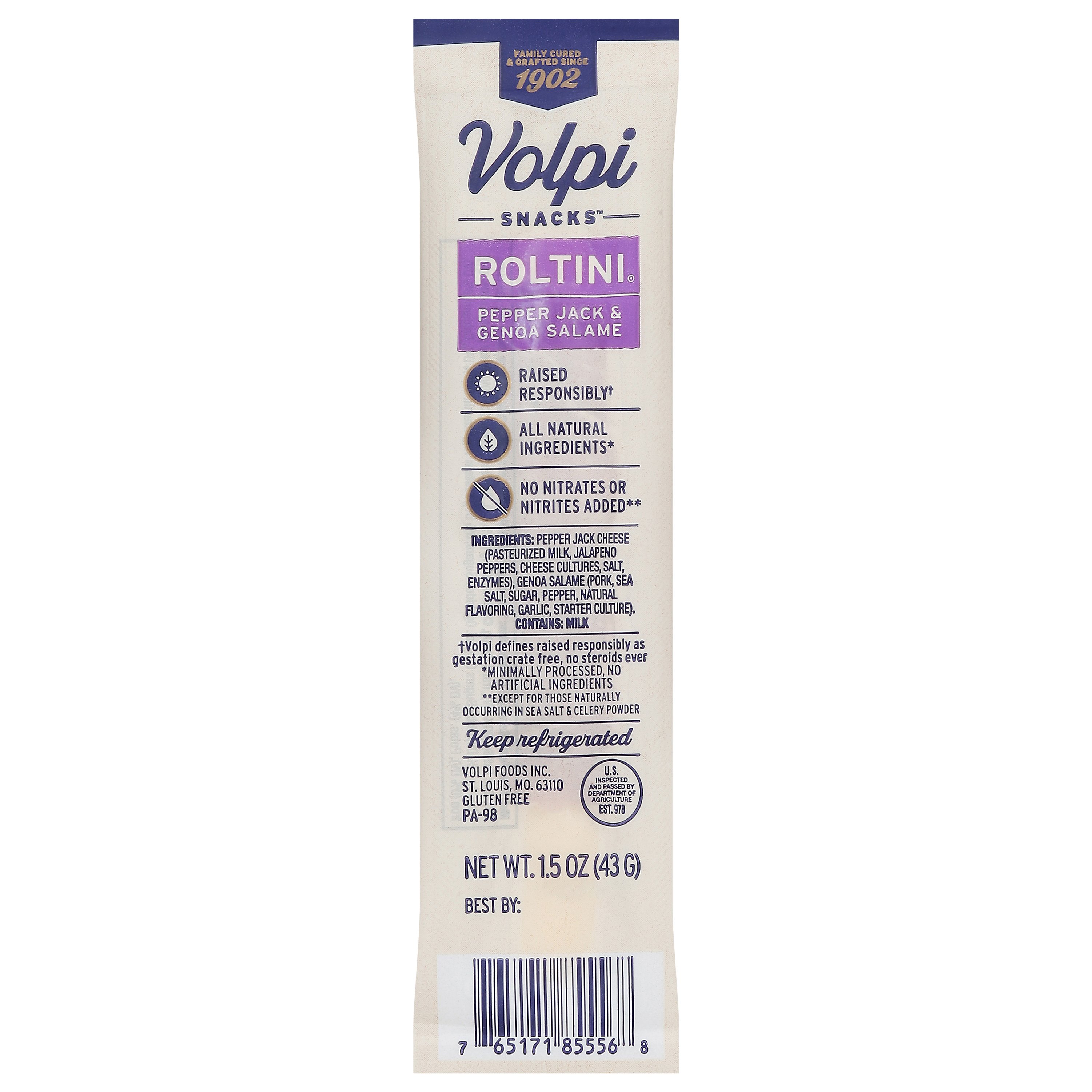 Volpi Roltini Single Cheese Snacks - Pepper Jack & Genoa Salame - Shop ...